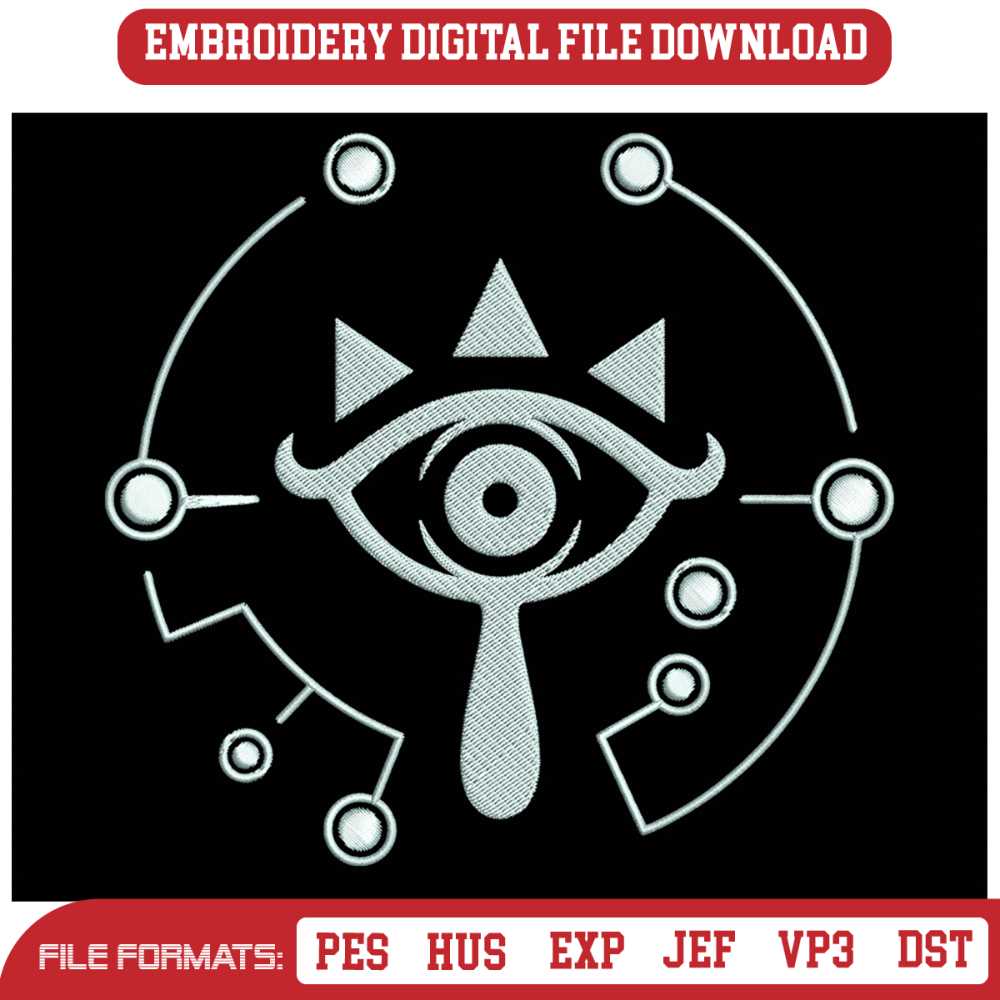 Zelda Breath Of The Wild Sheikah Eye Logo Embroidery Designs | Inspire ...