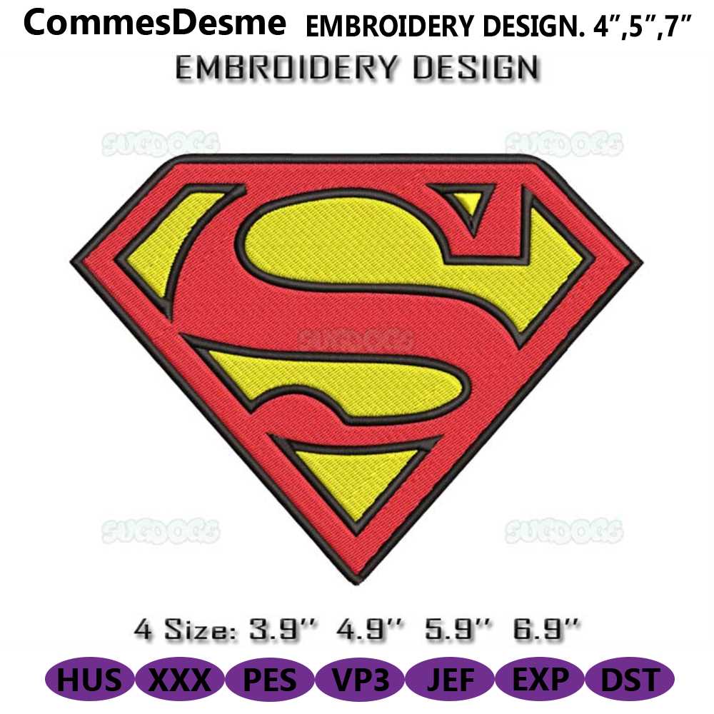Superman Logo Embroidery Design File, Super Hero Embroidery | Inspire ...