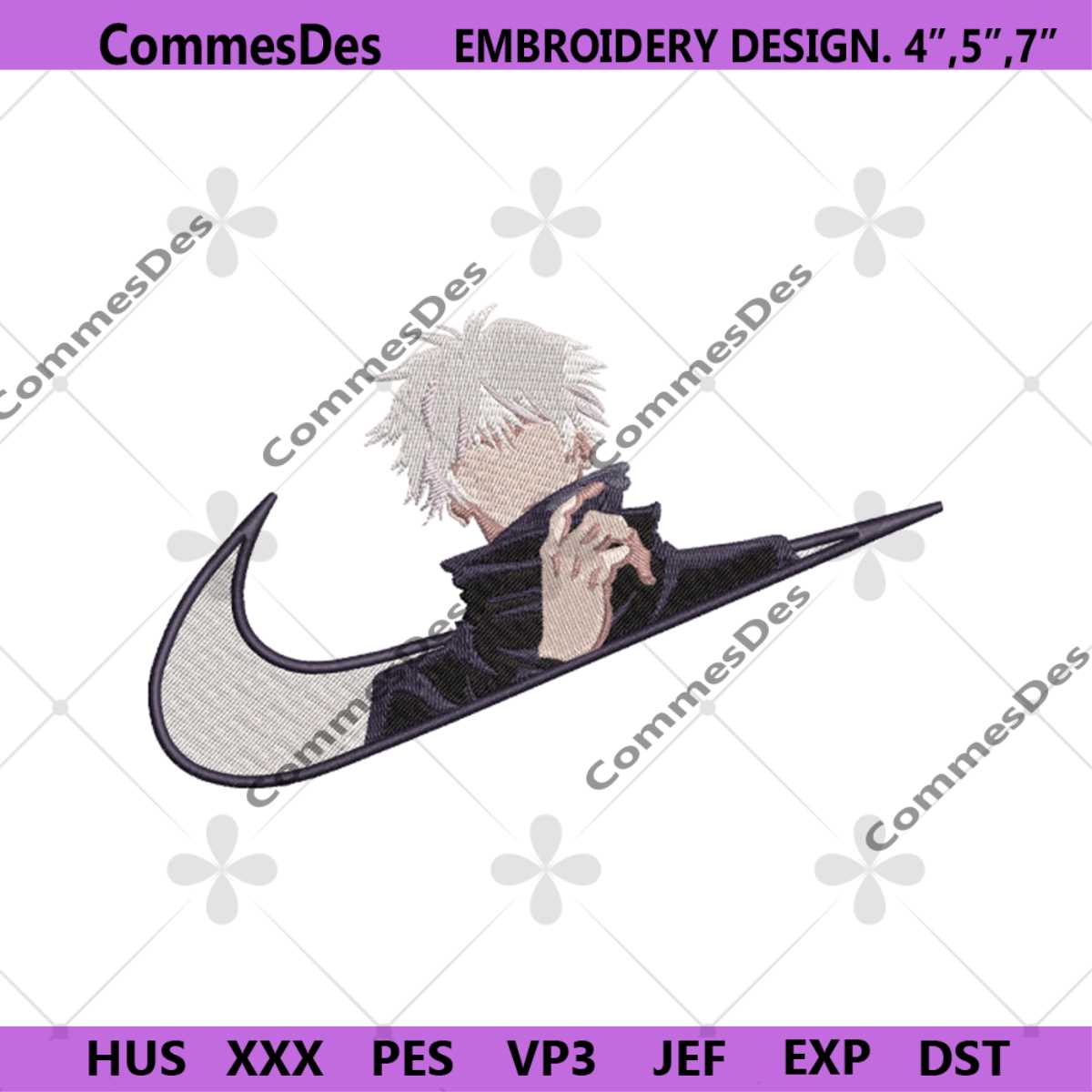 Teacher Gojo x Nike Logo Jujutsu Kaisen Embroidery Design | Inspire Uplift
