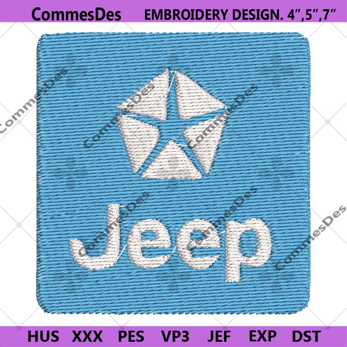 Jeep Logo Embroidery Design Sport Car Brand Embroidery - Inspire Uplift