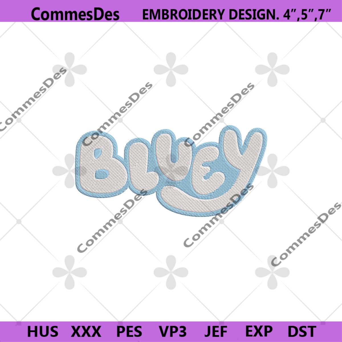 Bluey Embroidery File, Bluey Wordmarks Embroidey Download Di | Inspire ...