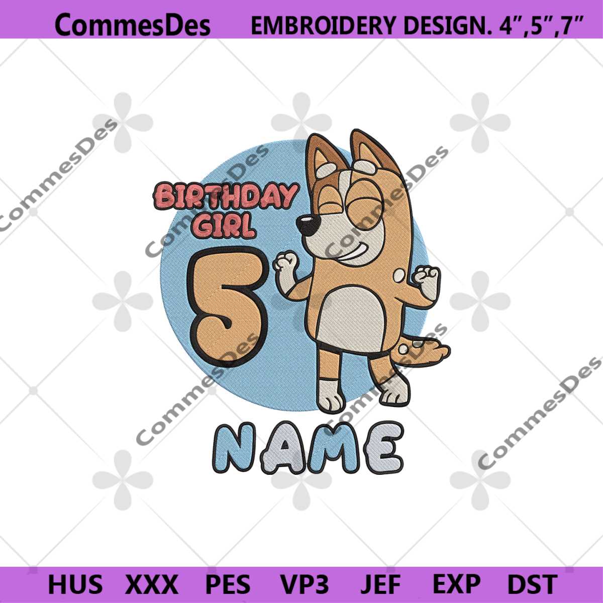 Bluey Custom Name Machine Embroidery Design Digital, Chiili | Inspire ...