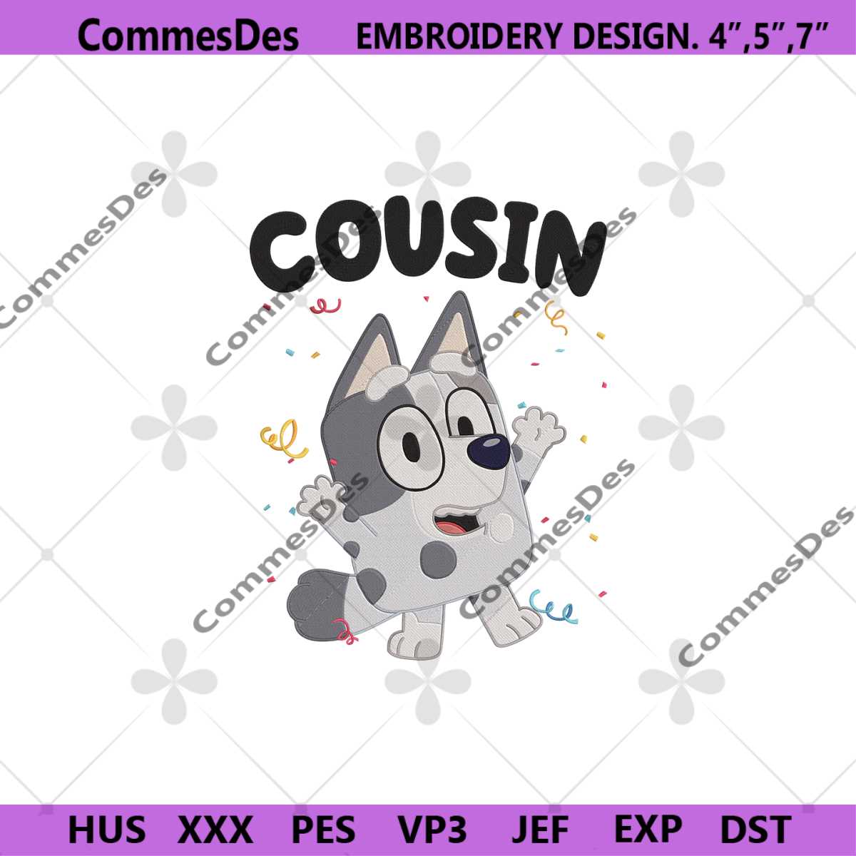 Muffin Bluey Embroidery , Cousin Muffin Bluey Embroidery Des | Inspire ...