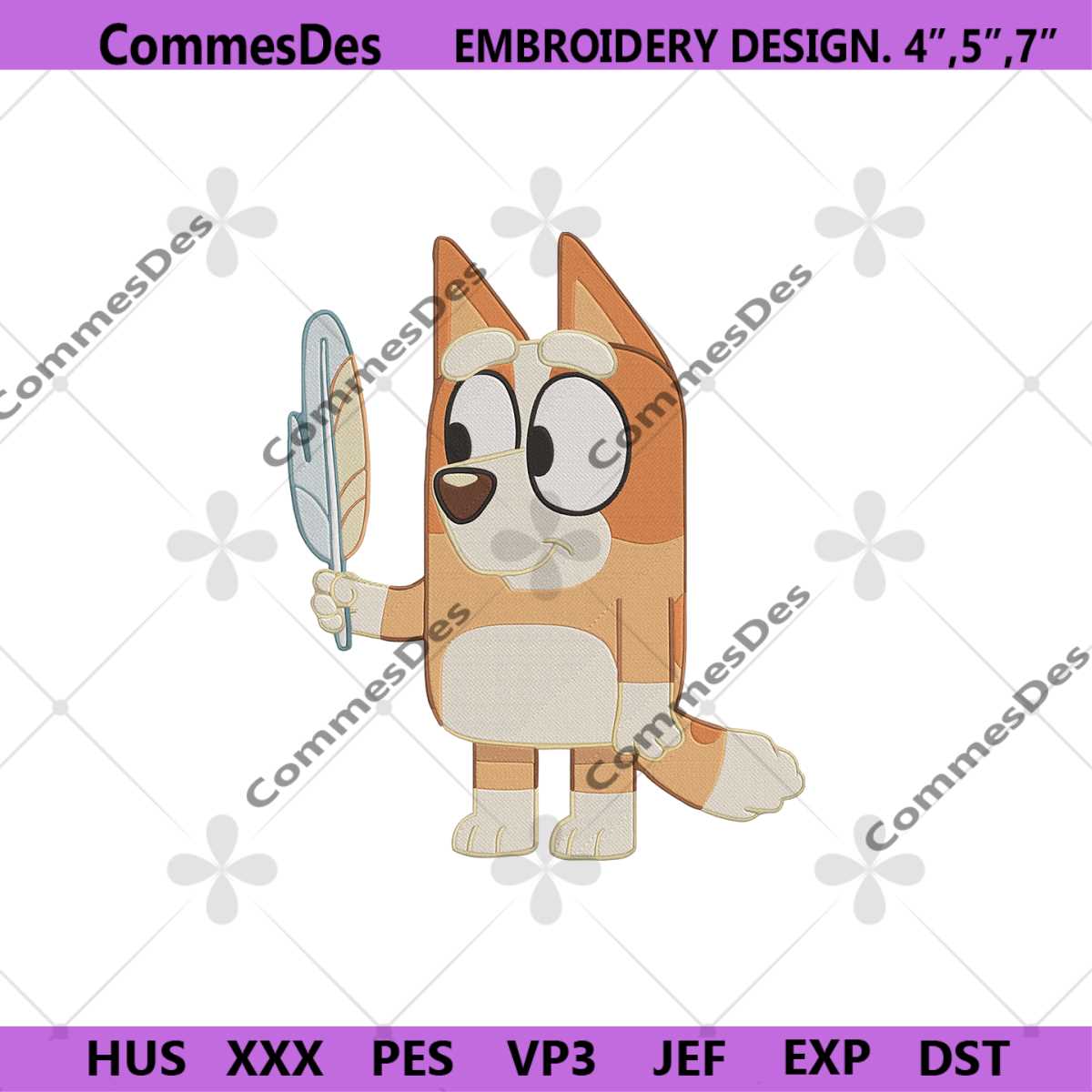 Cute Bingo Bluey Embroidery File Design, Bingo Sister Bluey | Inspire ...