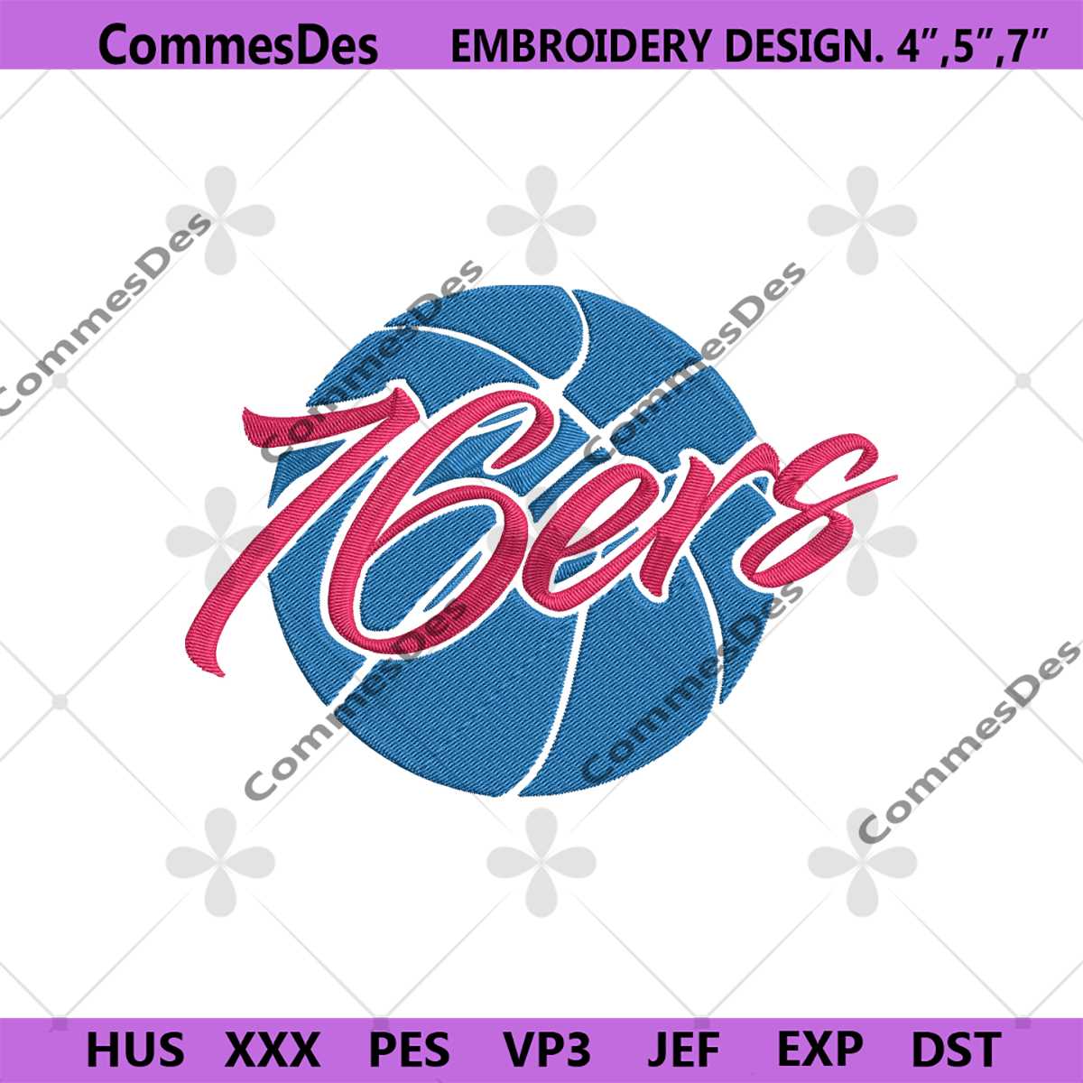 76ers NBA Logo Machine Embroidery Design Files, NBA Digital | Inspire ...