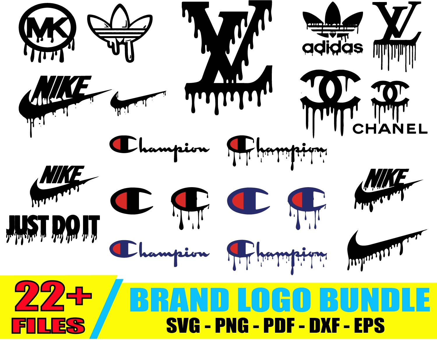 Dripping Logo Bundle Svg, Fashion Brand Logo Svg, Logo Svg | Inspire Uplift