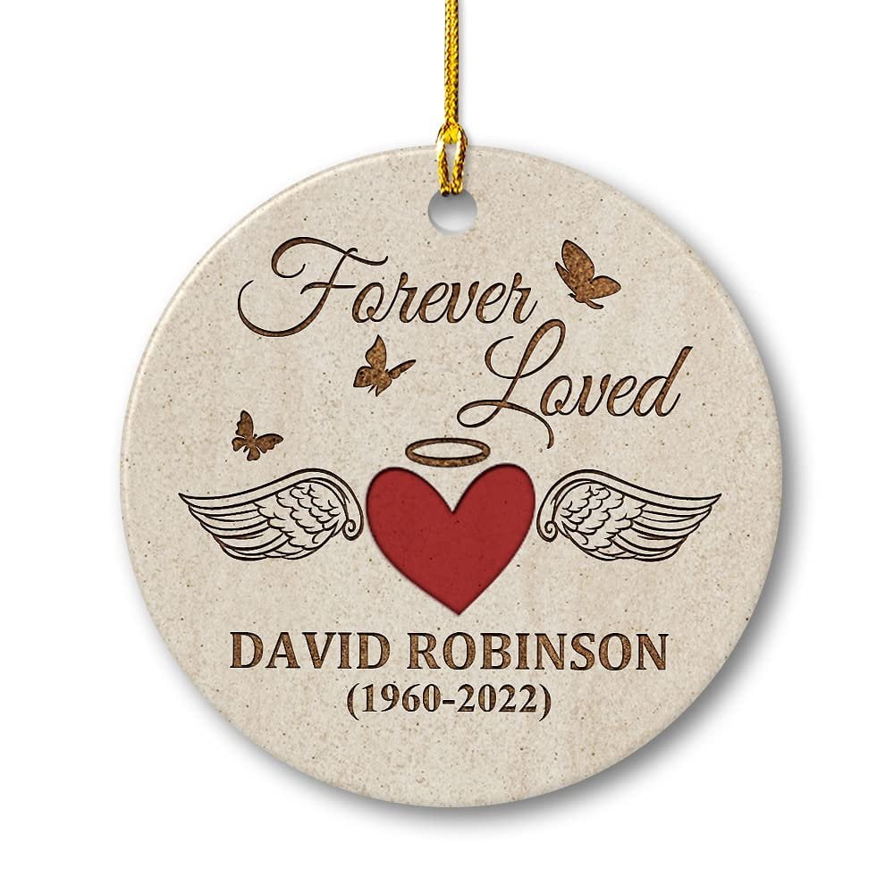 Personalized Ceramic Memorial Forever Loved Ornament | Inspire Uplift