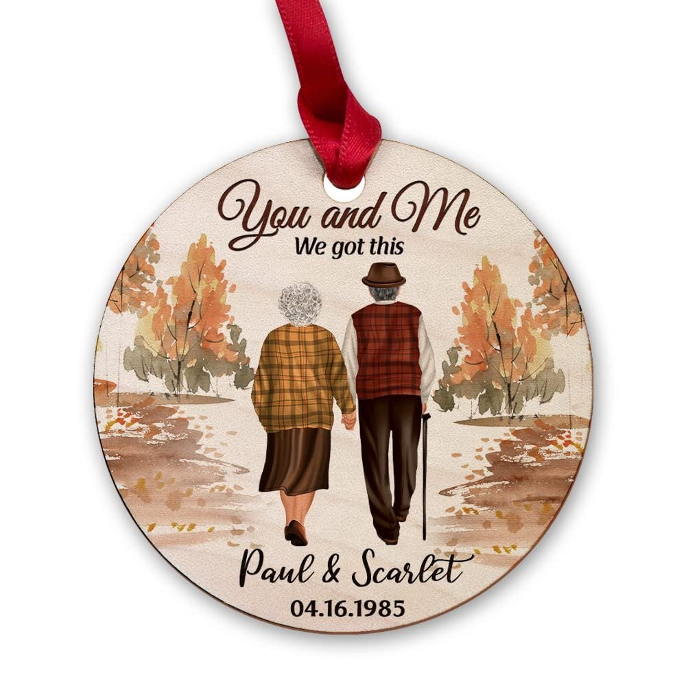 Personalized Old Couple Ornament You and Me We Got This | Inspire Uplift