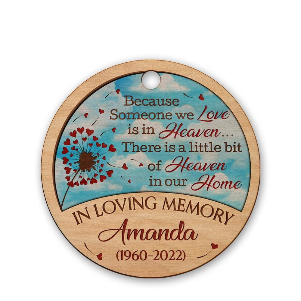 Personalized Wood In Loving Memory Ornament Dandelions | Inspire Uplift