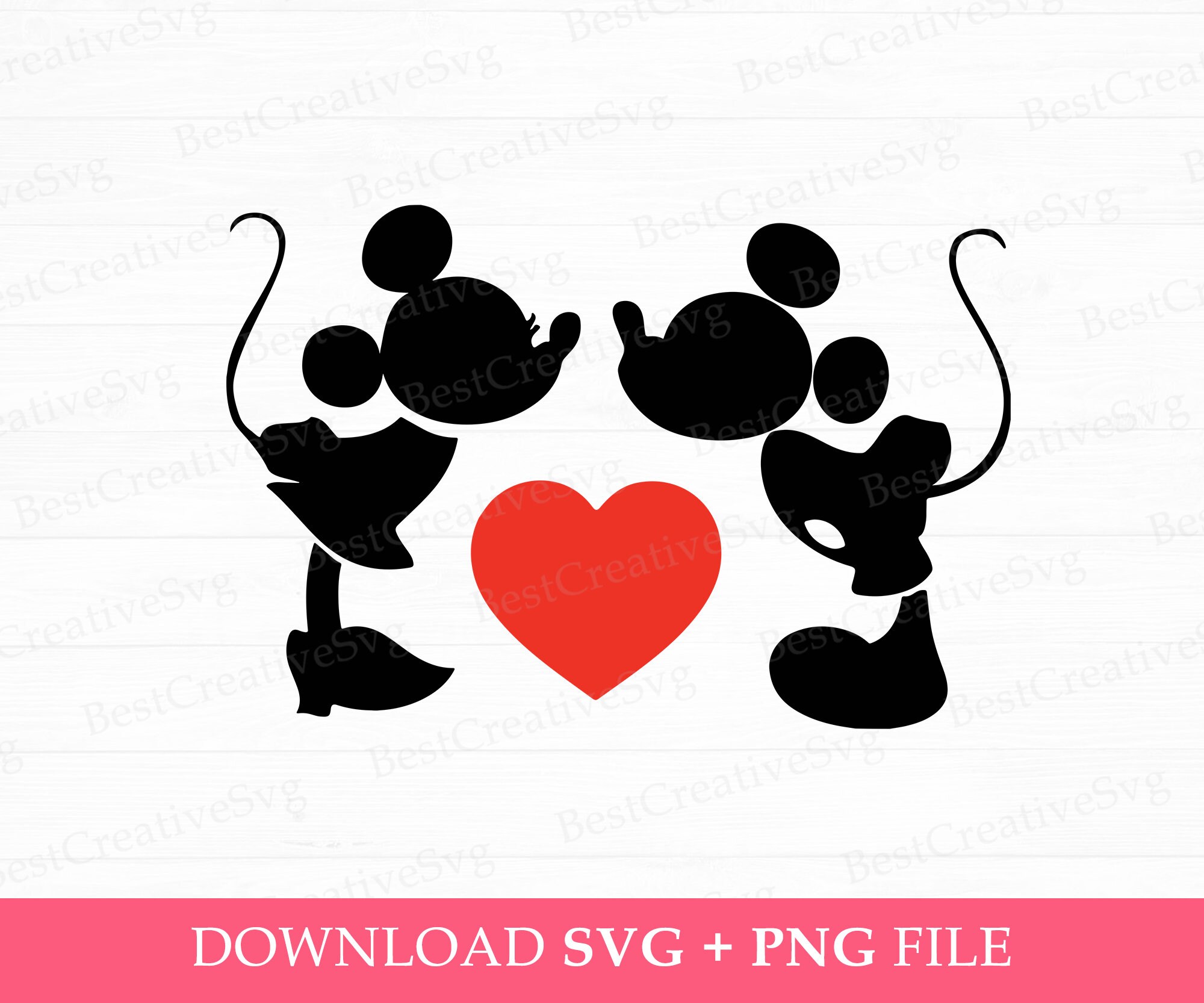 Mouse Couple Love Svg, Kissing Mouse Svg, Family Vacation Sv - Inspire ...