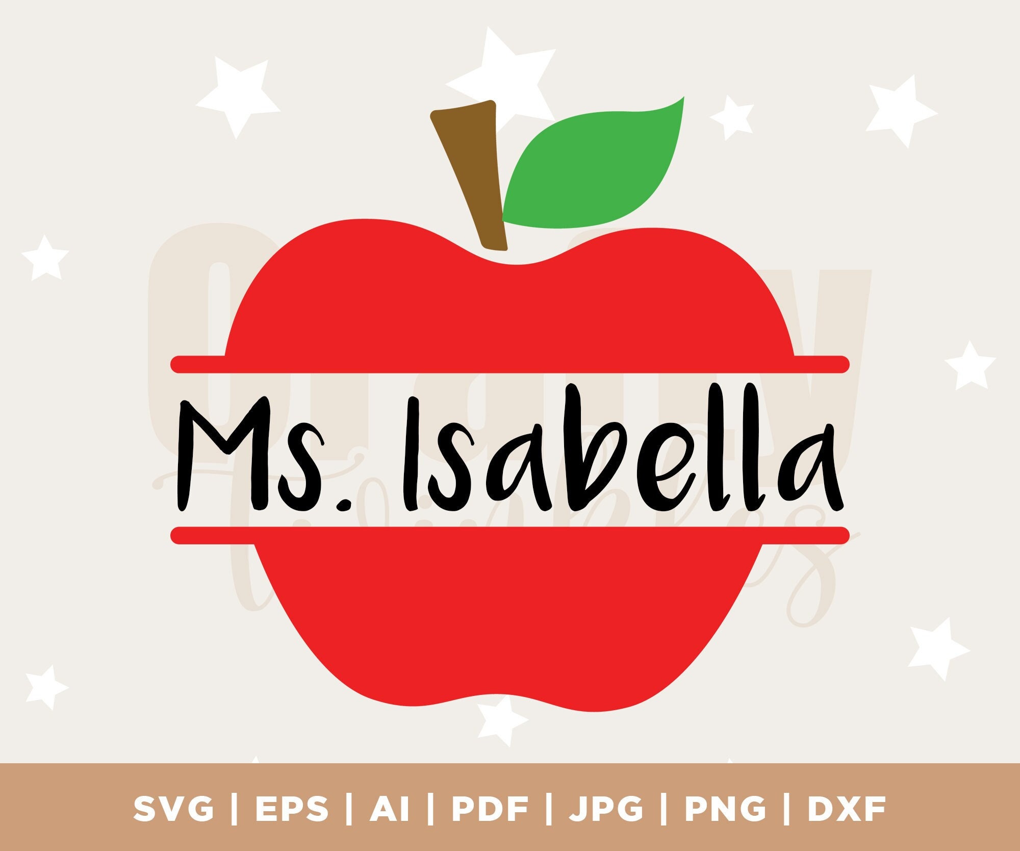Apple Name Frame SVG, Apple Monogram Frame Svg, Apple Svg, T | Inspire ...