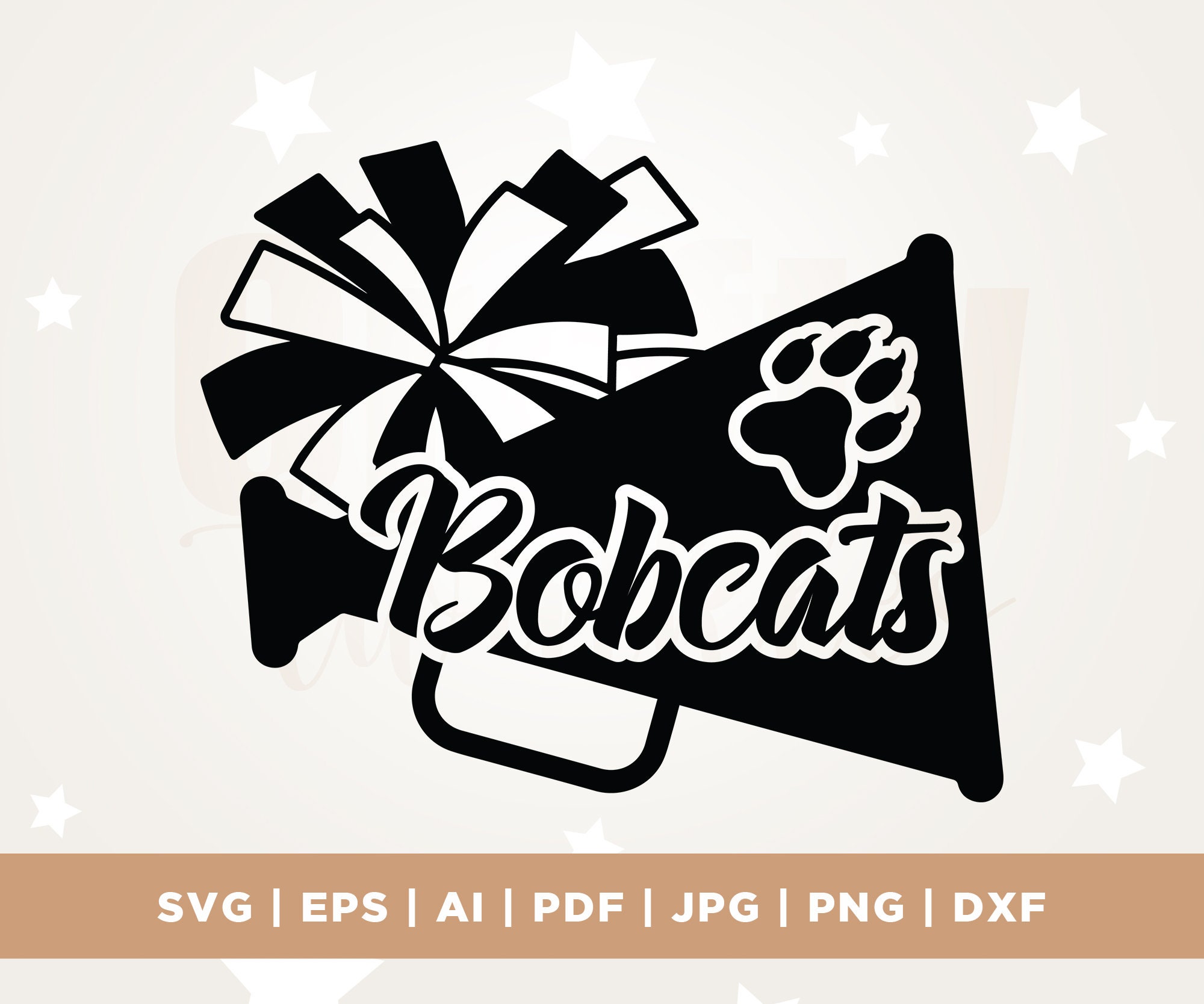 Bobcats svg, Cheerleader svg, pom pom svg, cheer squad, bobc - Inspire ...