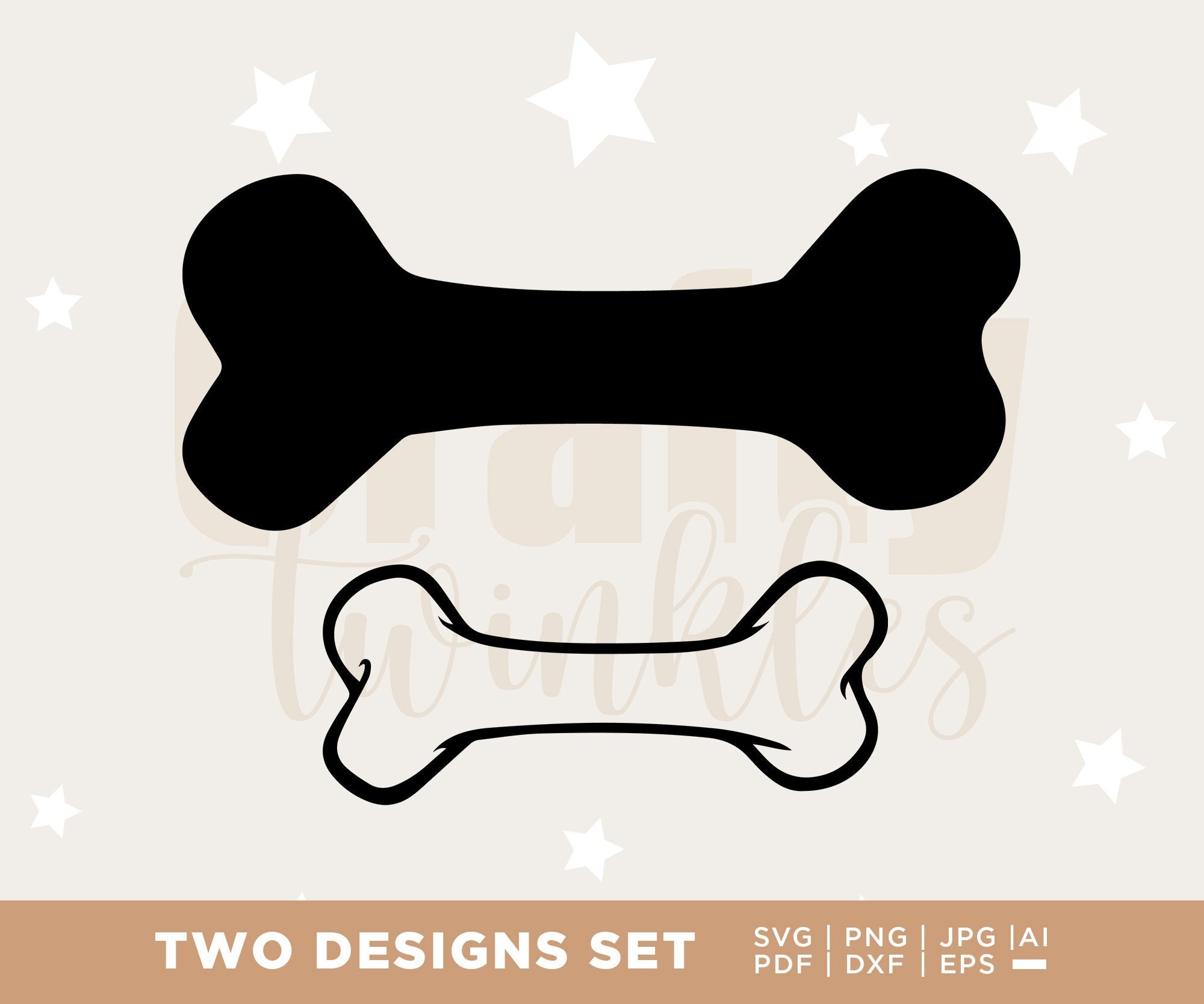 Dog Bone Svg, Dog Bone Digital, Dog Bone Png Clip Art. Vecto | Inspire ...