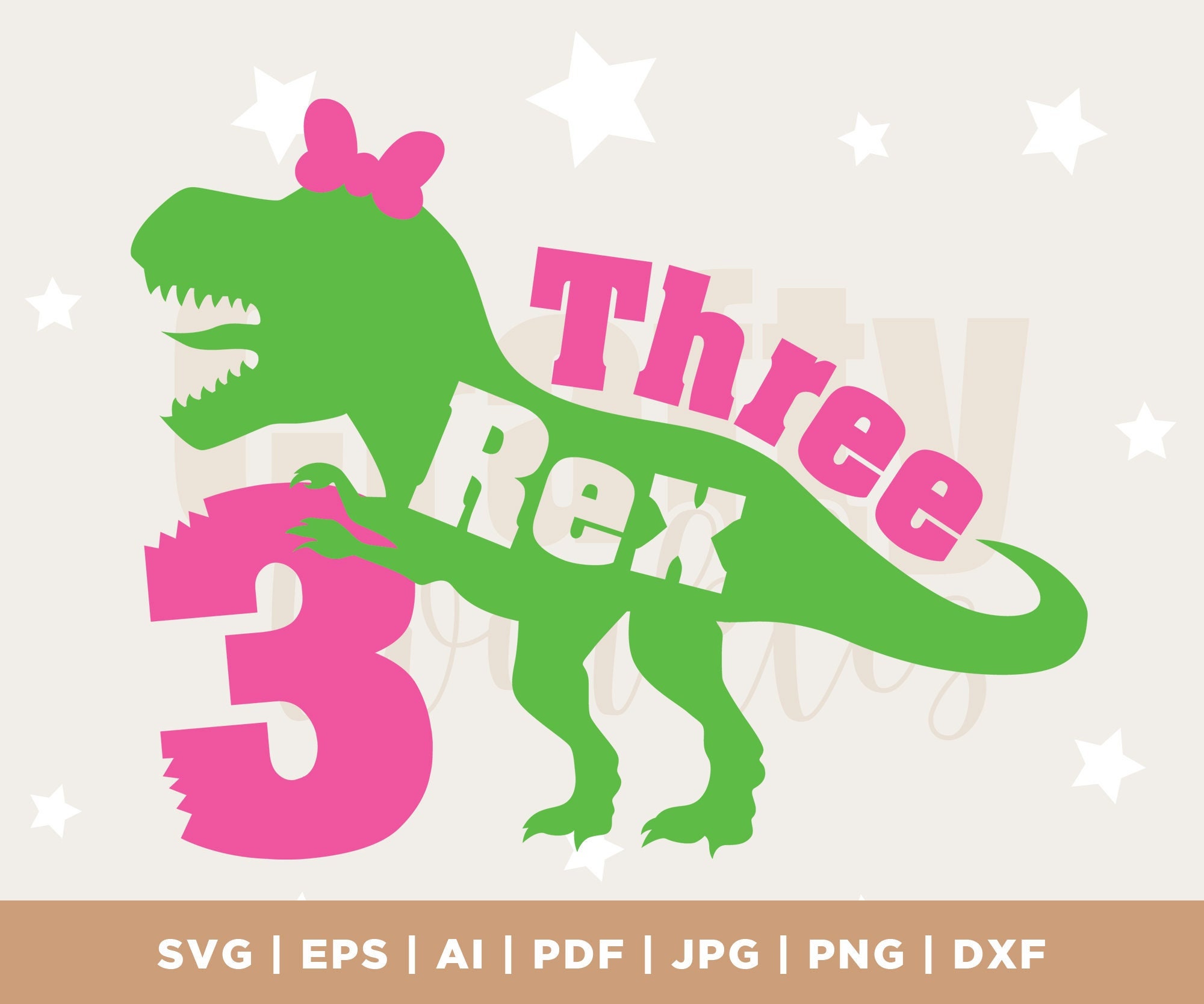 Girl Three Rex Svg, 3rd Birthday Svg, Girls T-Rex Svg, Dinos | Inspire ...