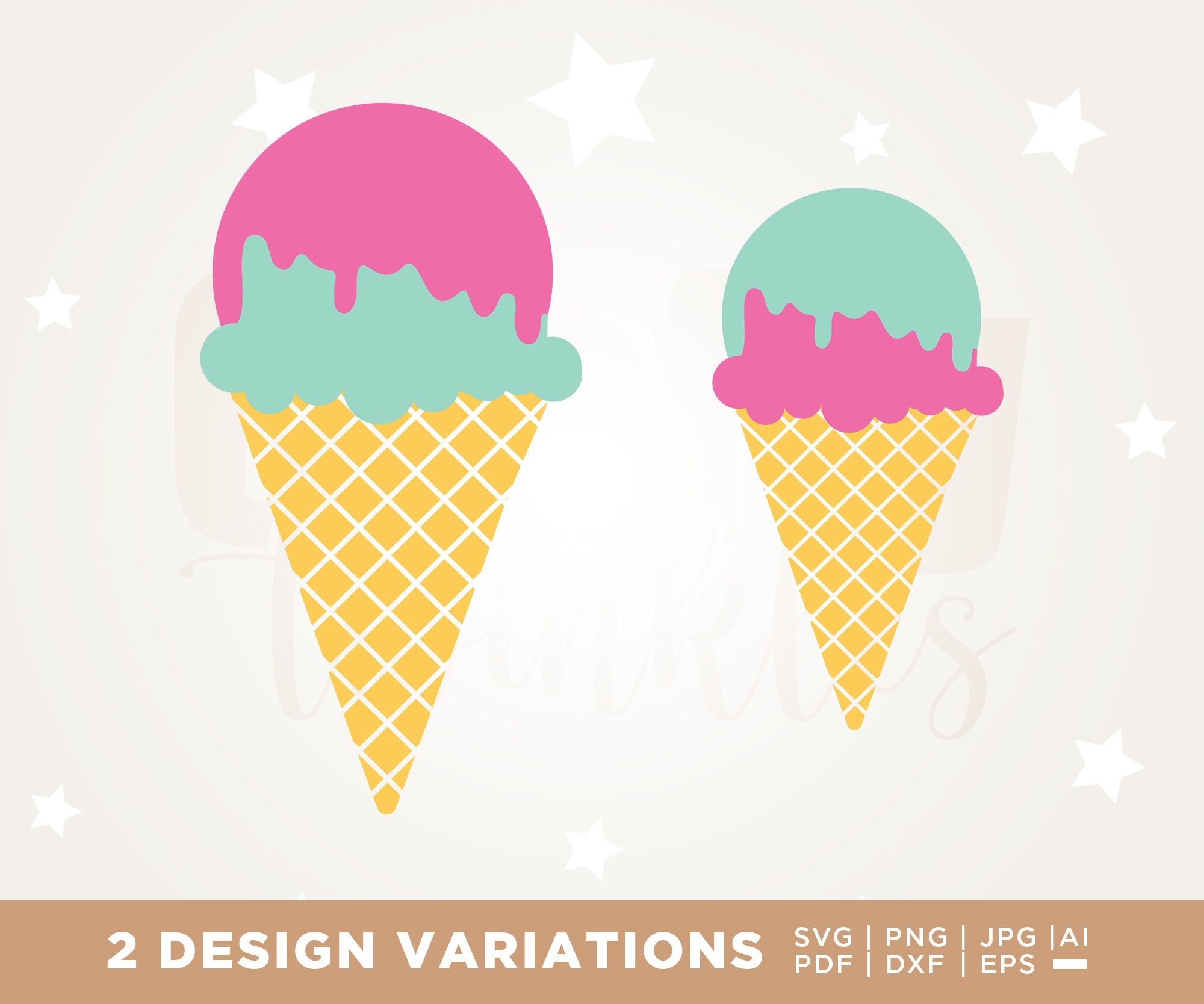 Ice Cream Cone Svg, Ice Cream Silhouette, Ice Cream Clipart, | Inspire ...