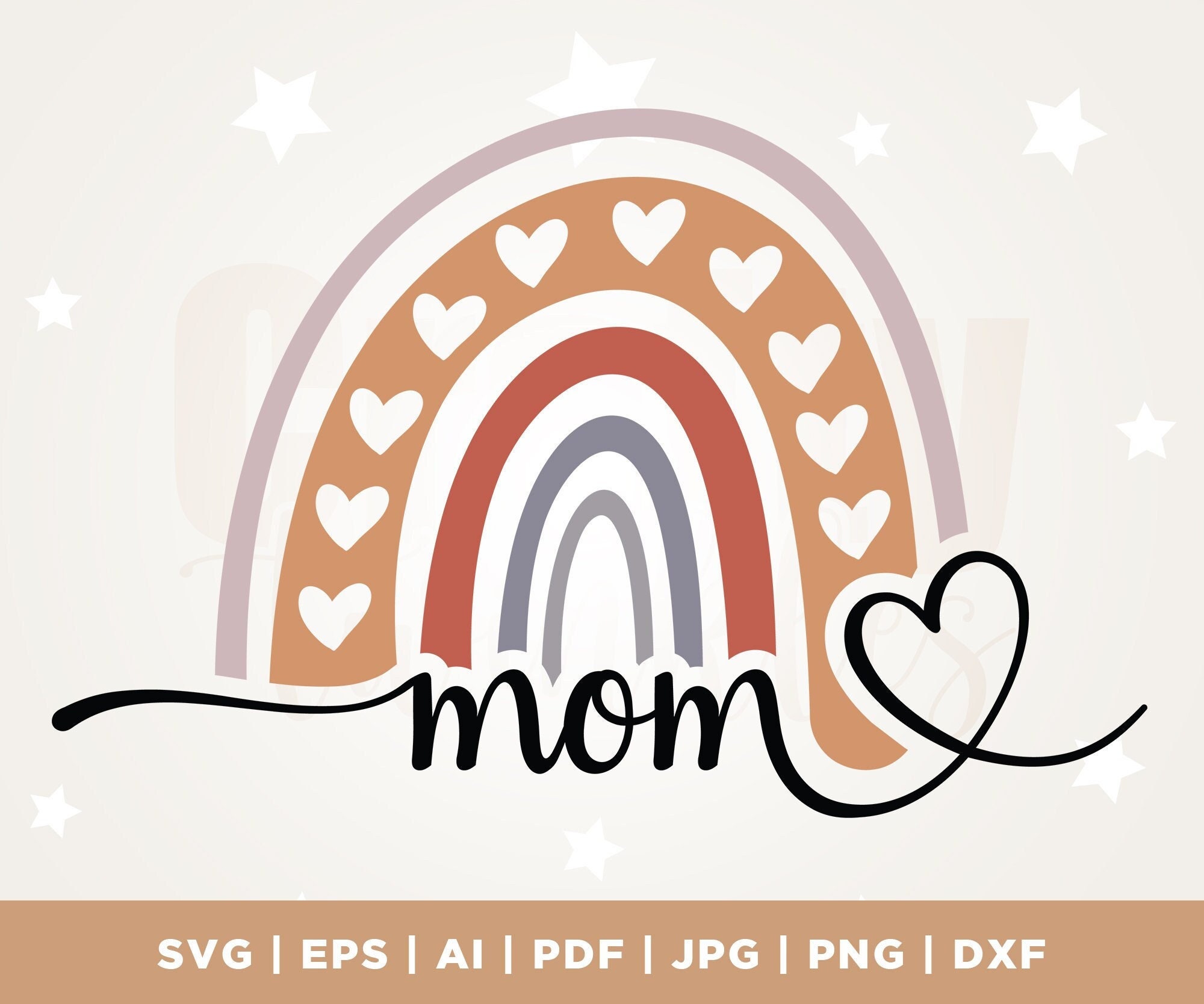 Mom Rainbow Svg, Mothers Day Clipart, Mom Life svg, Blessed - Inspire ...