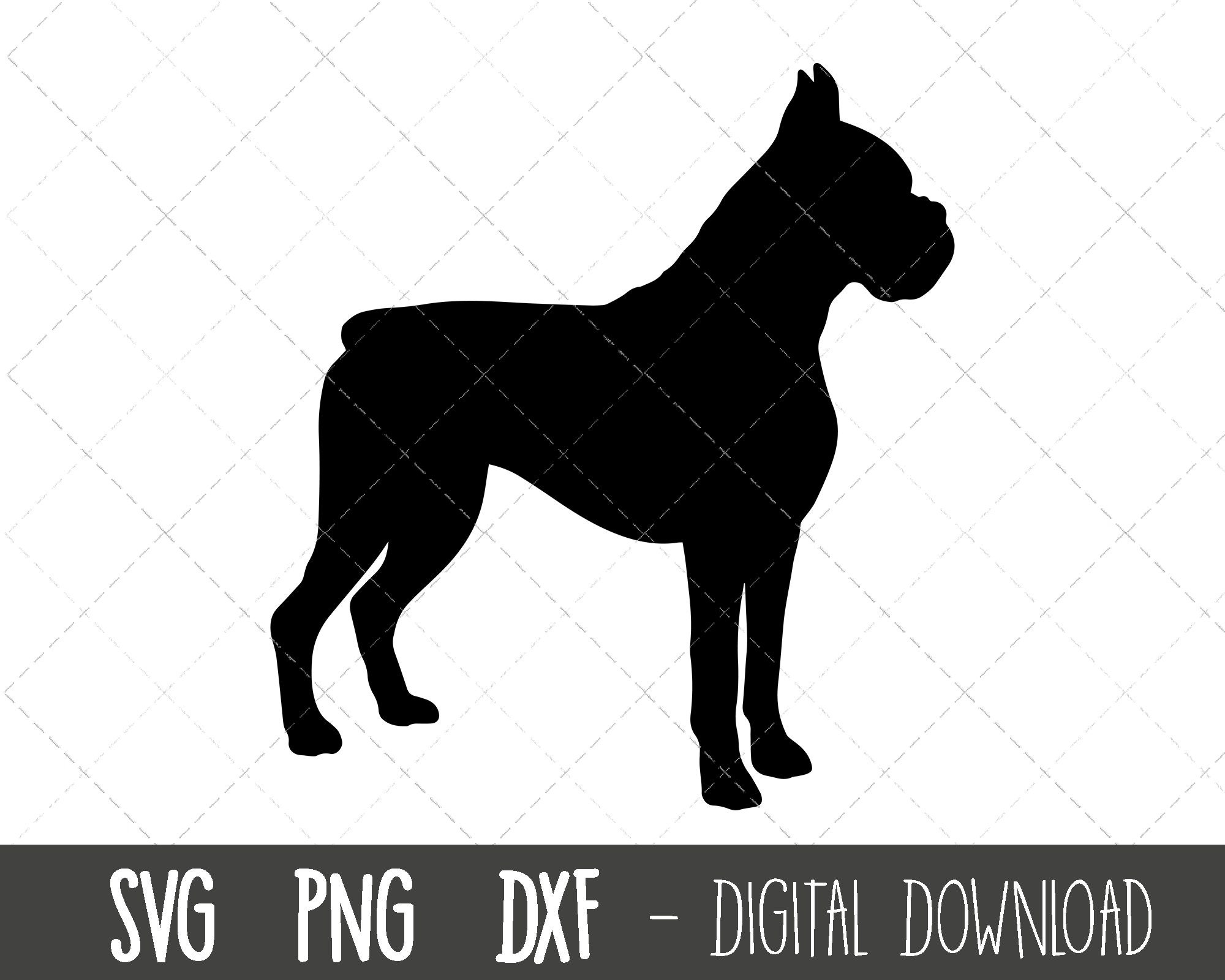 Boxer svg, dog SVG, boxer silhouette, boxer outline png, box - Inspire ...