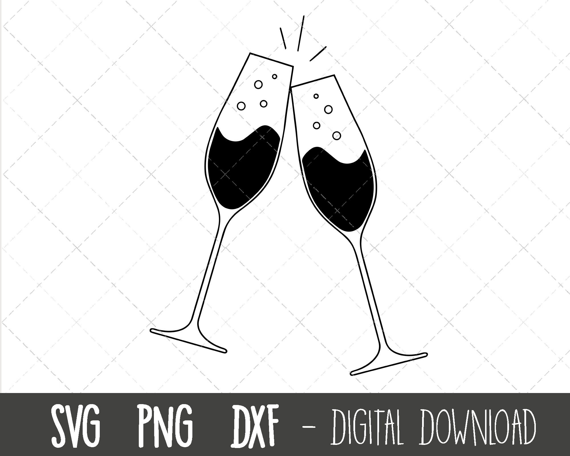 Champagne glasses SVG, wedding champagne glass svg, celebrat | Inspire ...