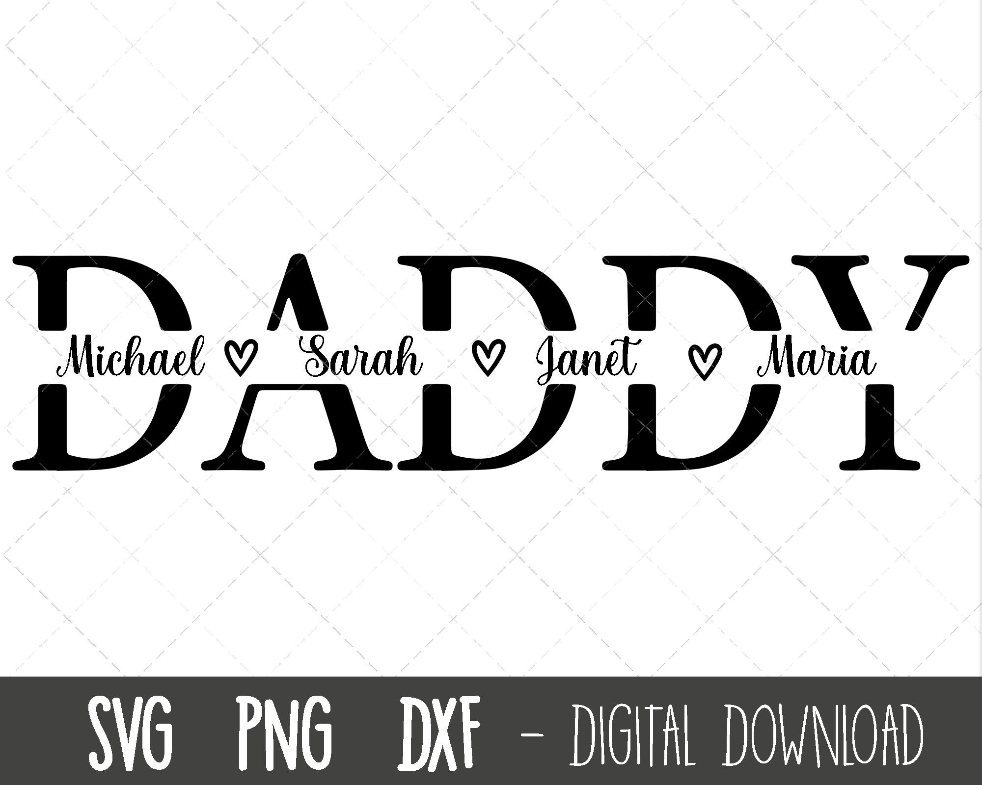 Daddy SVG, Father svg, Fathers Day SVG, daddy split name fra - Inspire ...