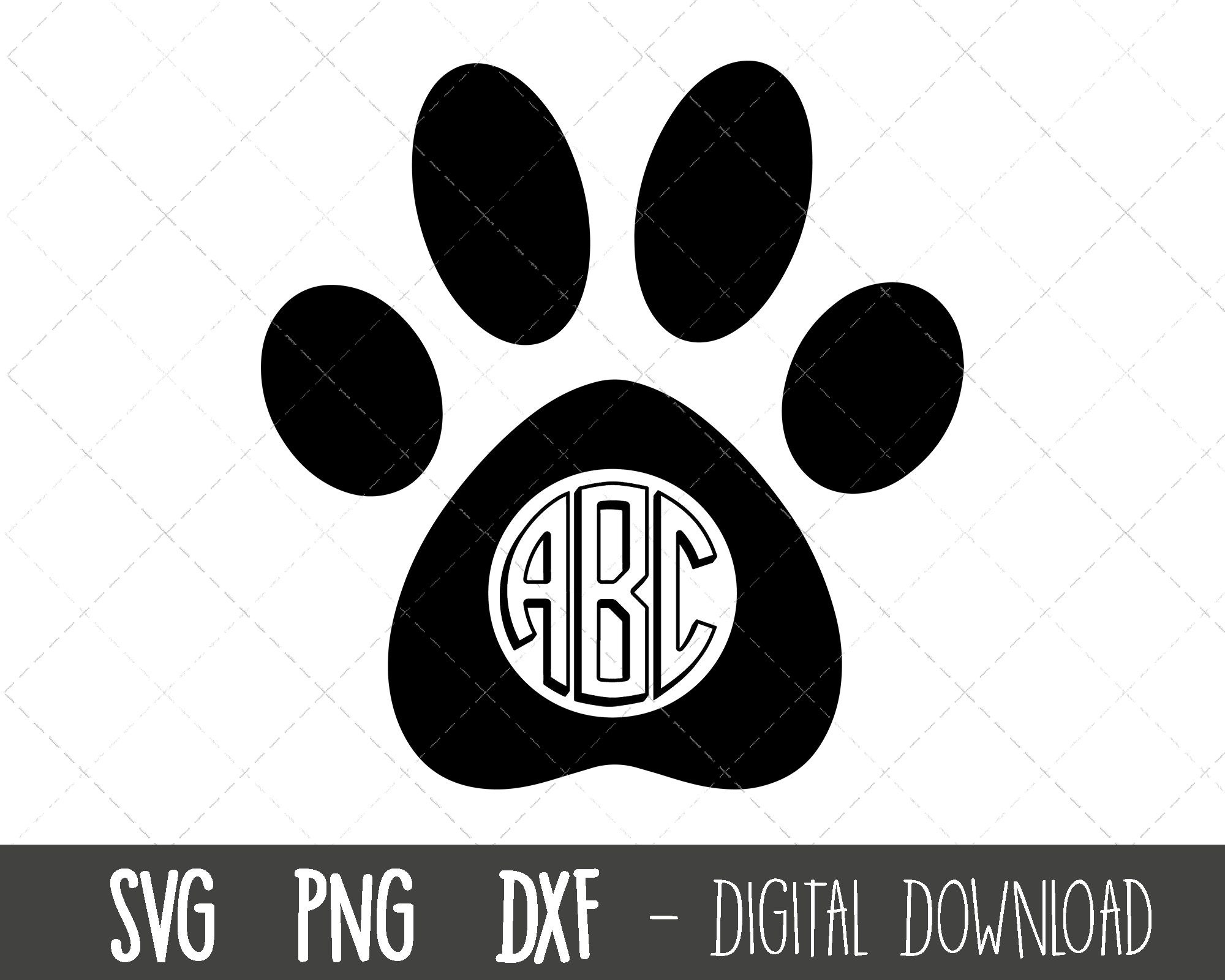 Dog Paw Print SVG, paw print monogram svg, Paw Svg, Animal P - Inspire ...