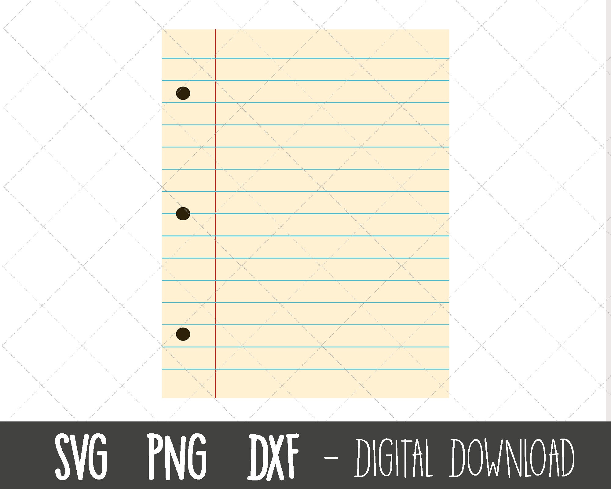 Lined notebook paper SVG, school paper svg, school clip art, | Inspire ...