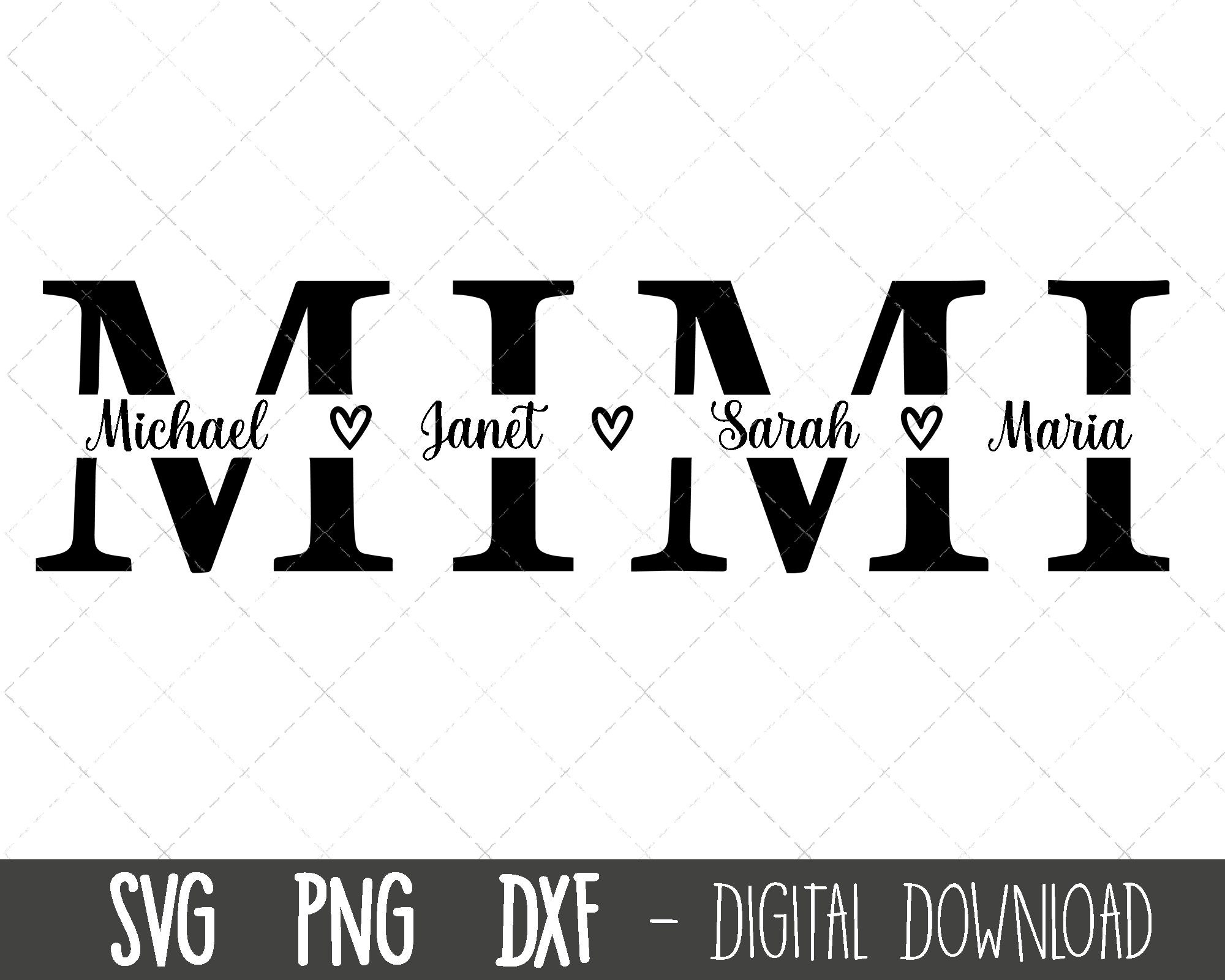 Mimi SVG, Mother svg, Mothers Day SVG, mom split name frame | Inspire ...
