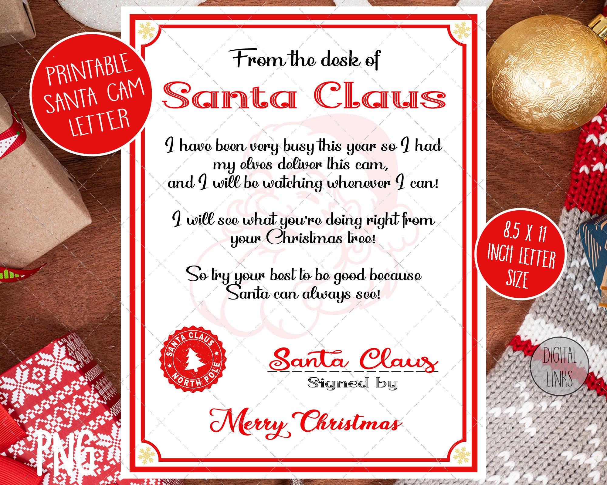Santa cam letter, printable santa cam letter, Printable sant | Inspire ...