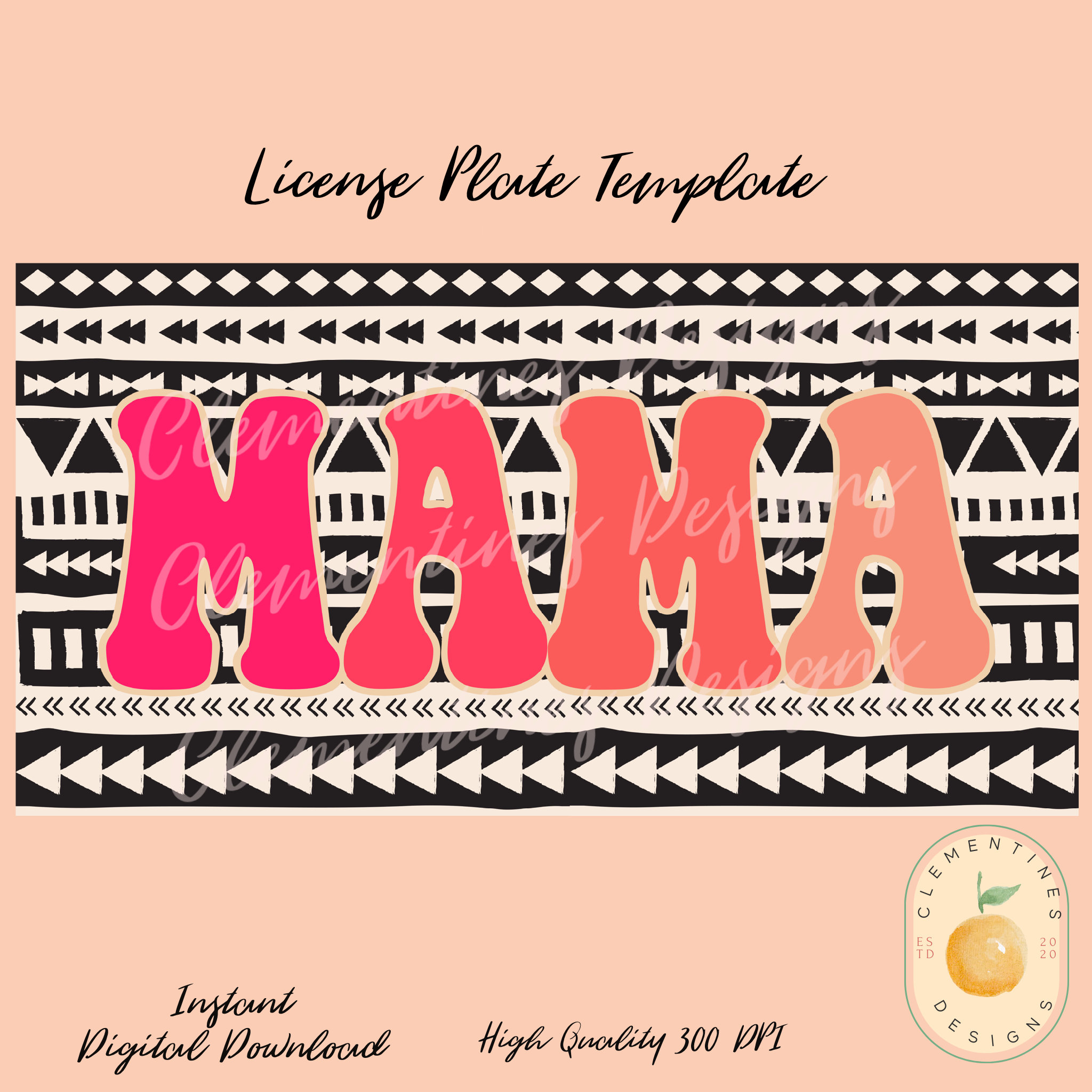 MAMA License Plate Template PNG, Sublimation Designs,Mama pn | Inspire ...