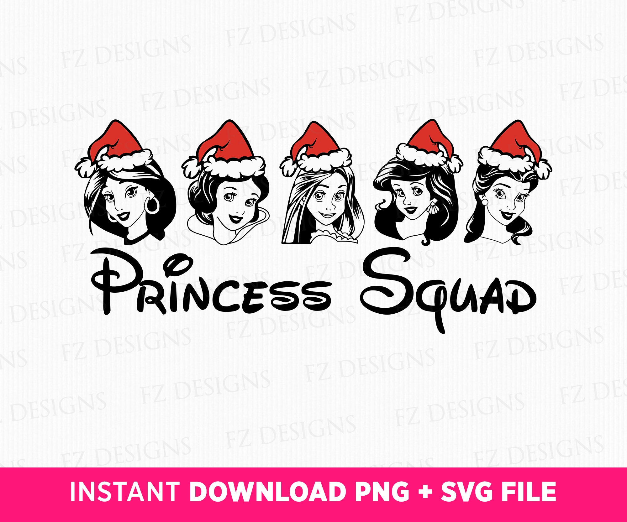Princess Squad Svg, Christmas Princesses Svg, Best Friends S - Inspire ...