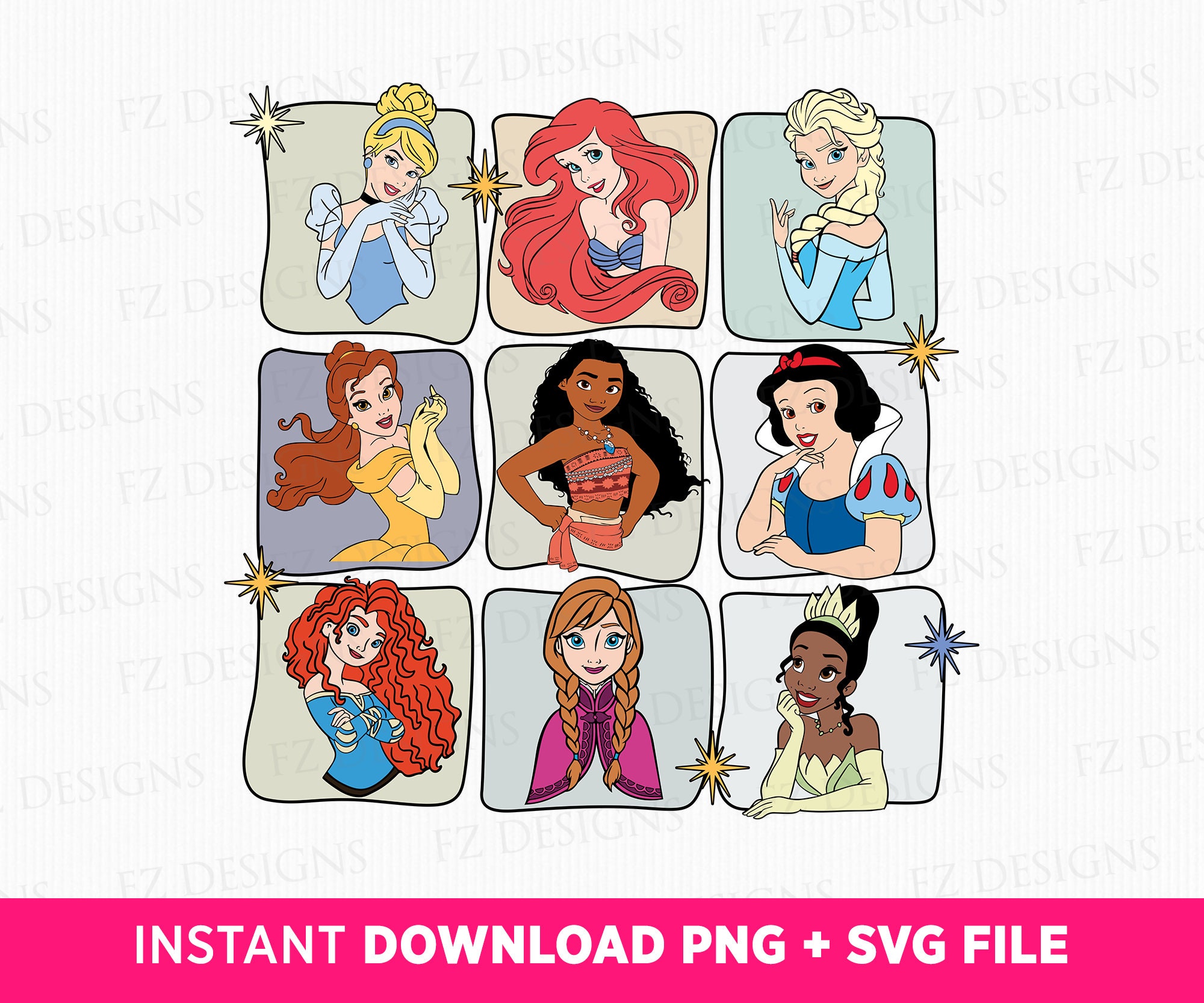 Princesses Svg, Family Trip Svg, Cute Best Friends Svg, Fami | Inspire ...