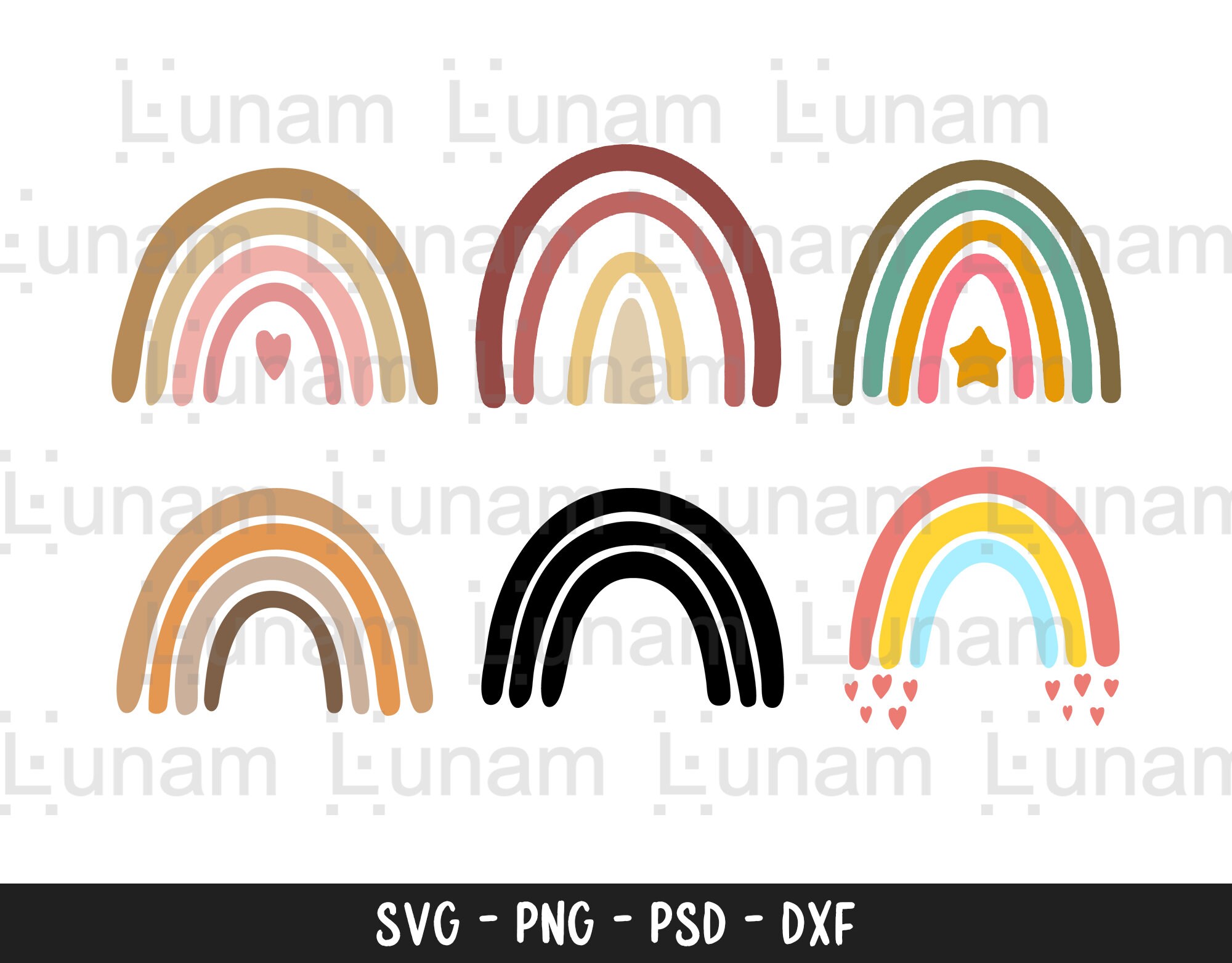 Rainbow Svg, Boho Rainbow Svg, Rainbow Clipart, Baby Nursery | Inspire ...