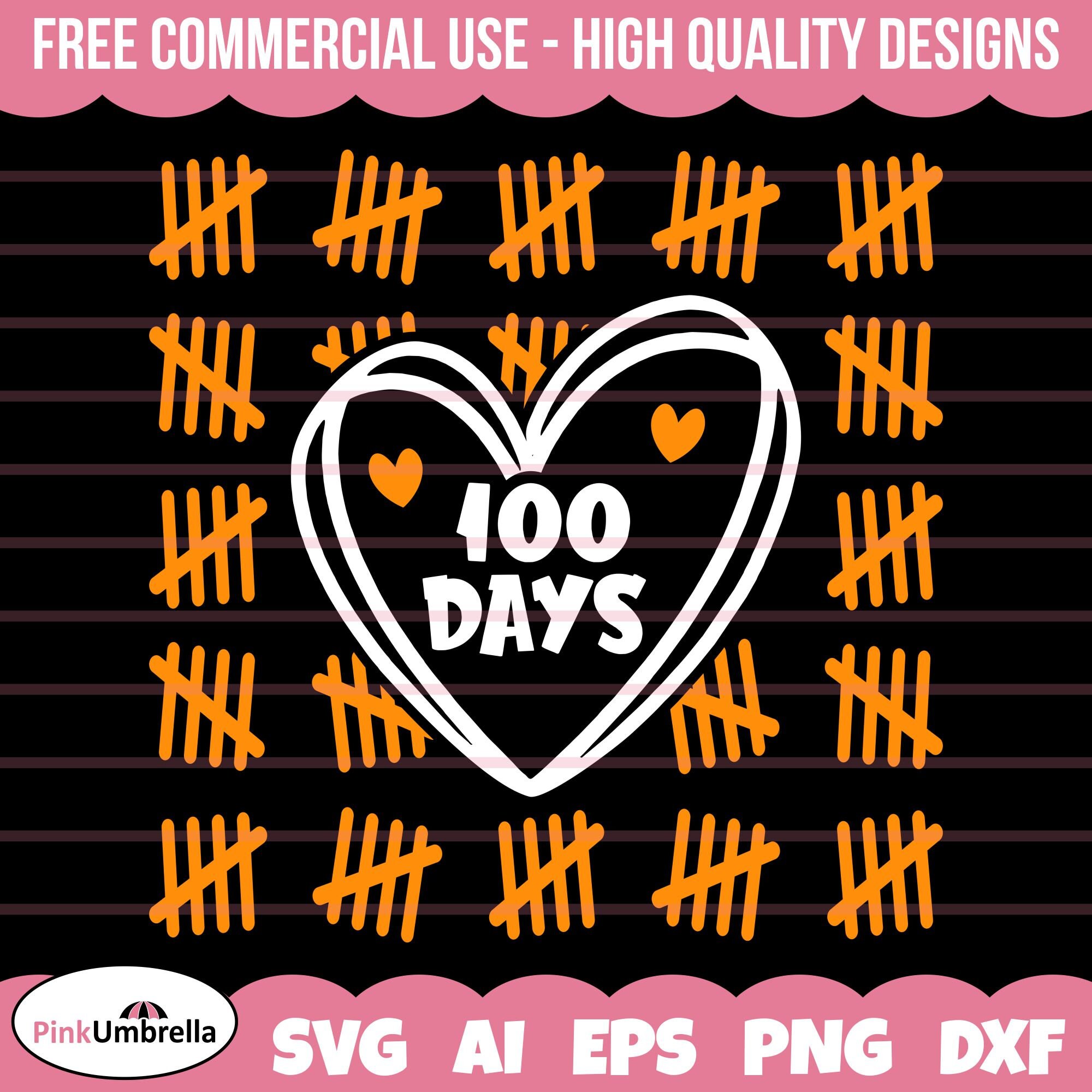 100 Days of School svg, 100 Hash Marks svg, 100th Day svg, B | Inspire ...