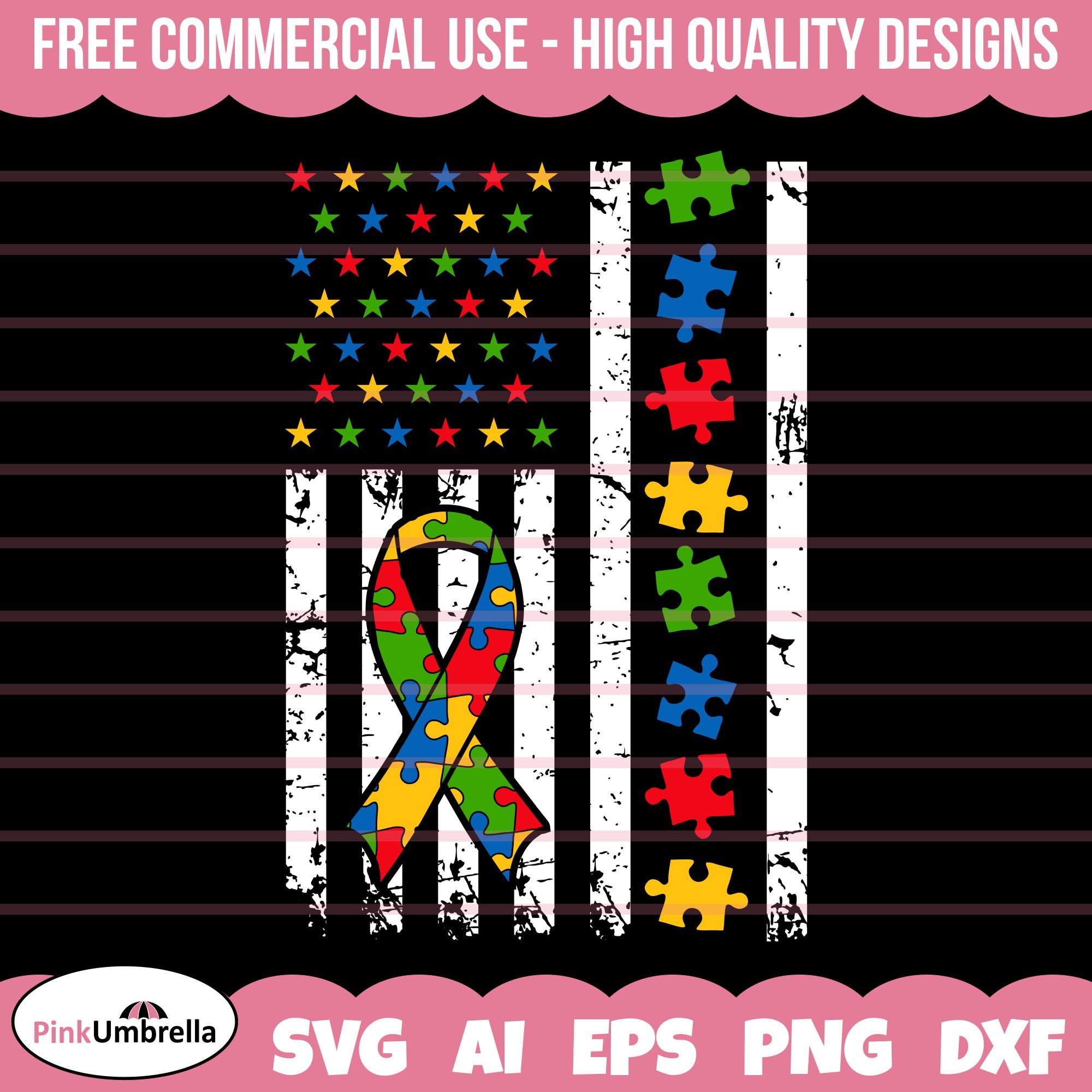 Autism Flag Svg, Autism Svg, Autism Awareness Svg, Autism US | Inspire ...