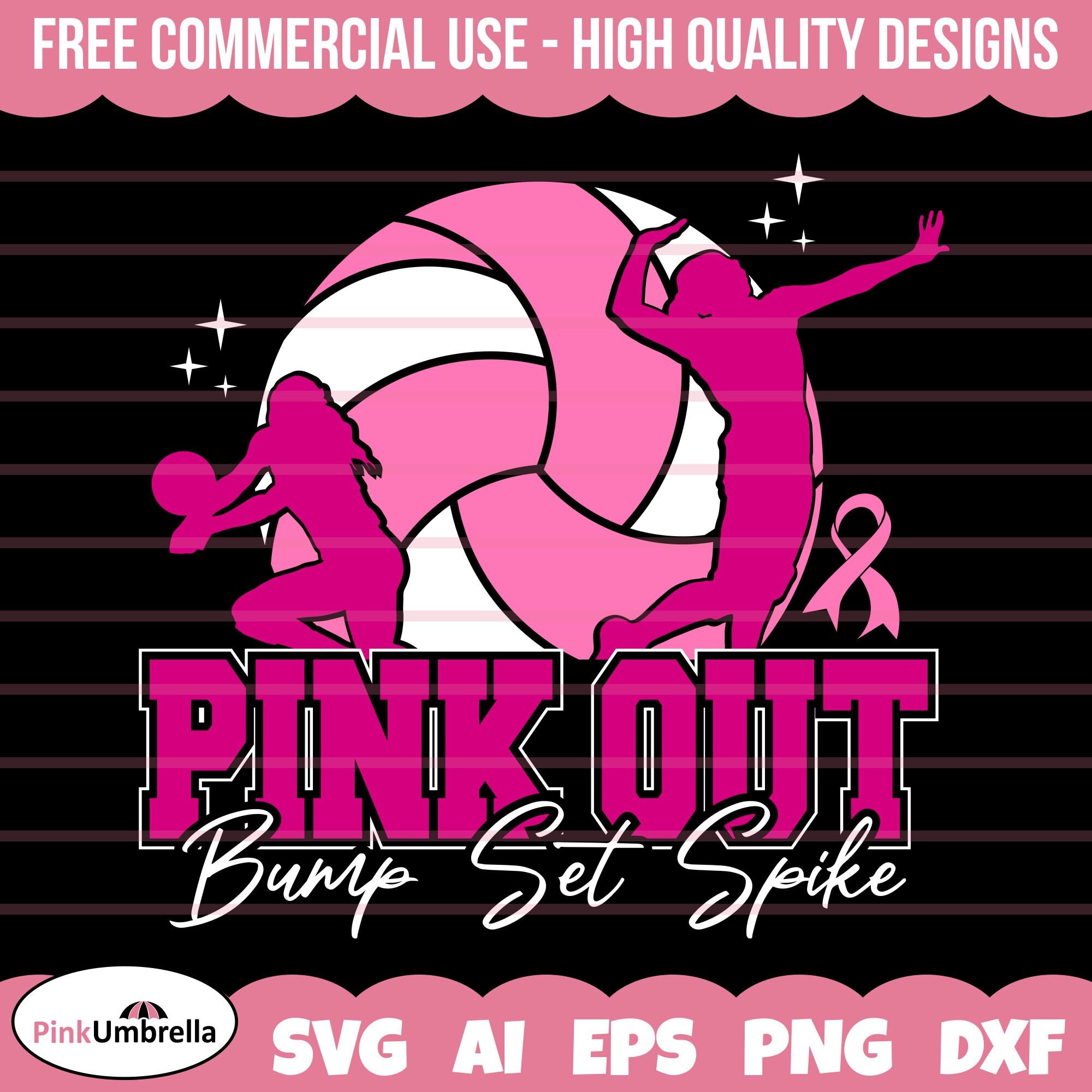 Breast Cancer Awareness Svg, Pink Out Volleyball Svg, Volley | Inspire ...