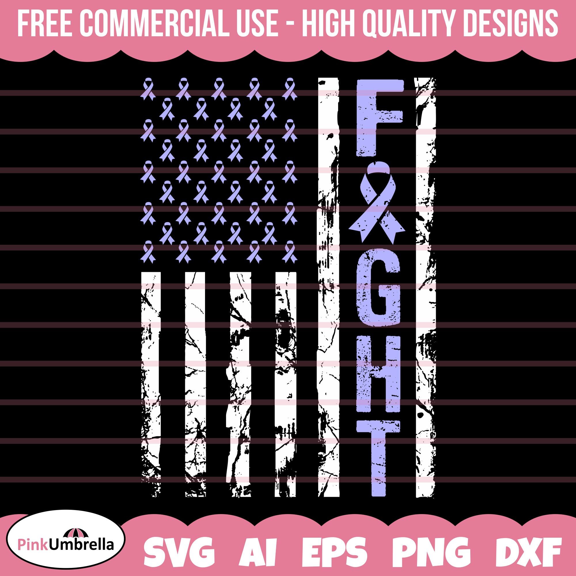 Esophageal Cancer Fight USA Flag Svg, Cancer Ribbon SVG, Eso | Inspire ...