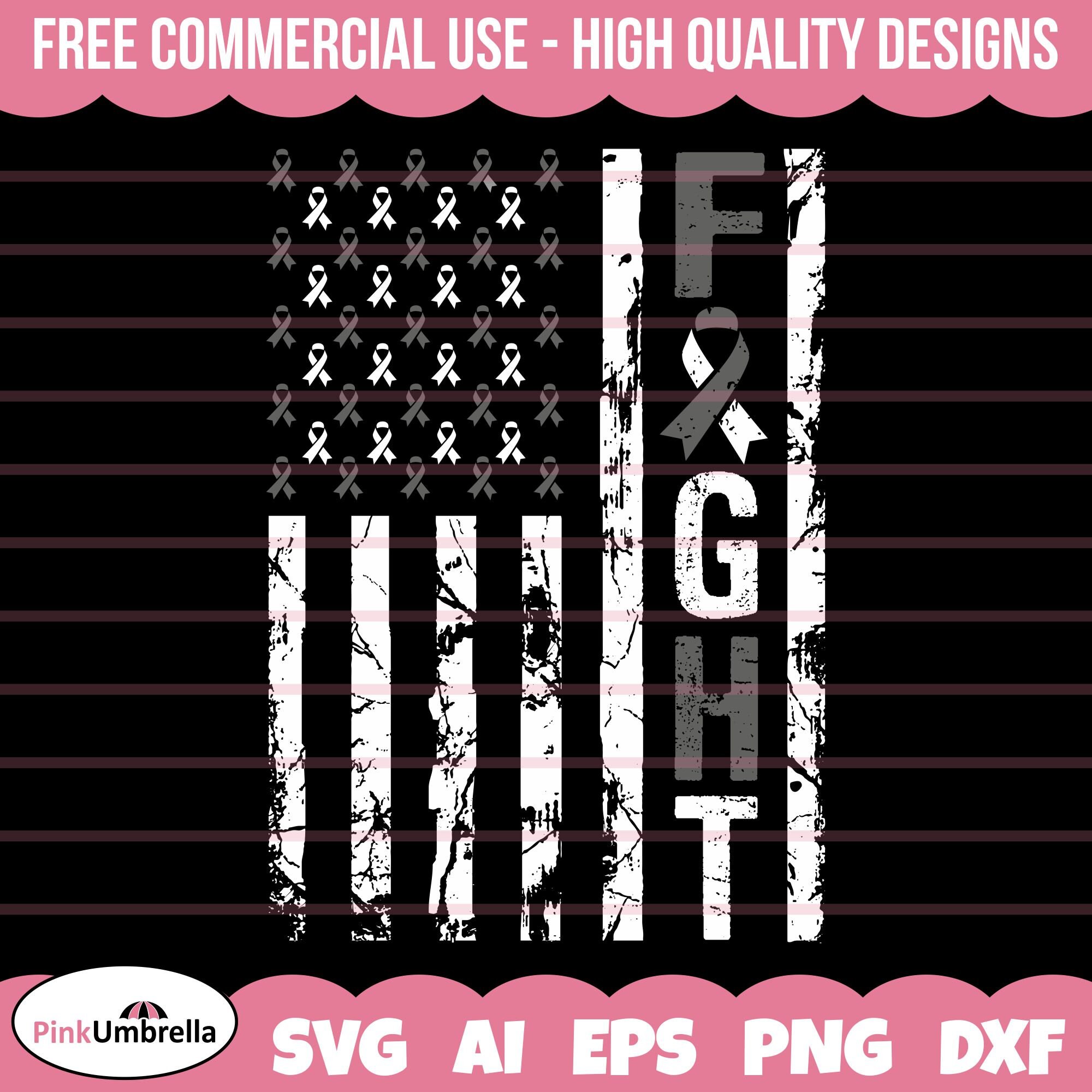 Neuroendocrine Cancer Fight USA Flag Svg, Cancer Ribbon SVG, - Inspire ...