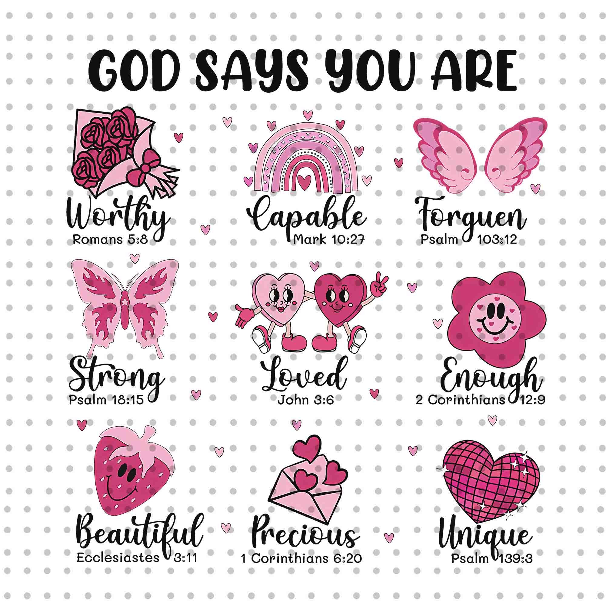 God Says You Are Valentine PNG, Jesus Valentine Png, Valenti | Inspire ...