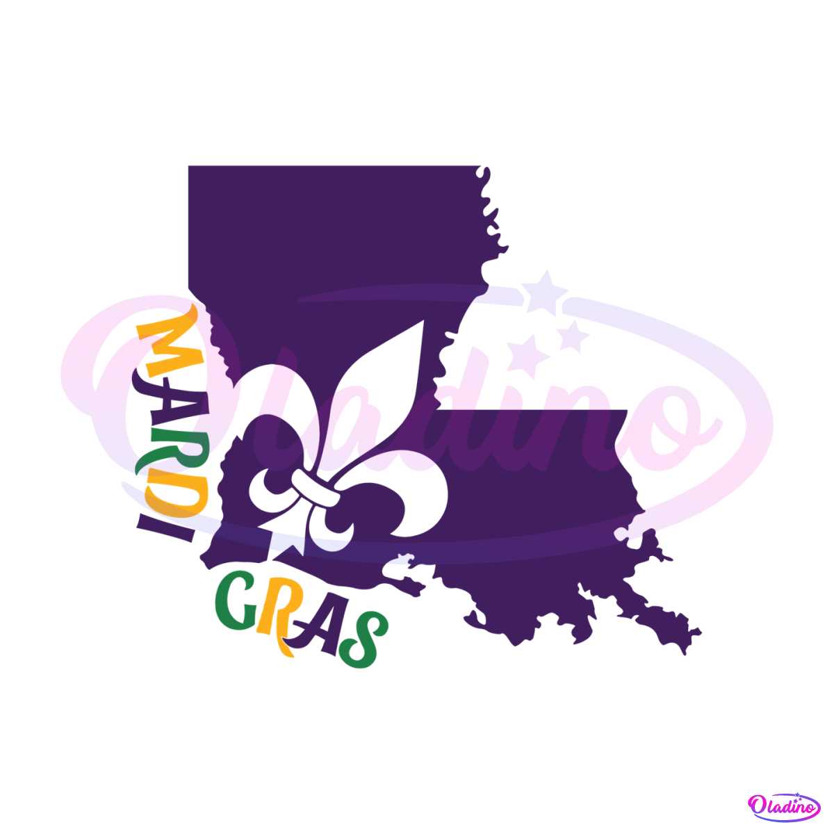 Louisiana Mardi Gras American Map SVG - Inspire Uplift