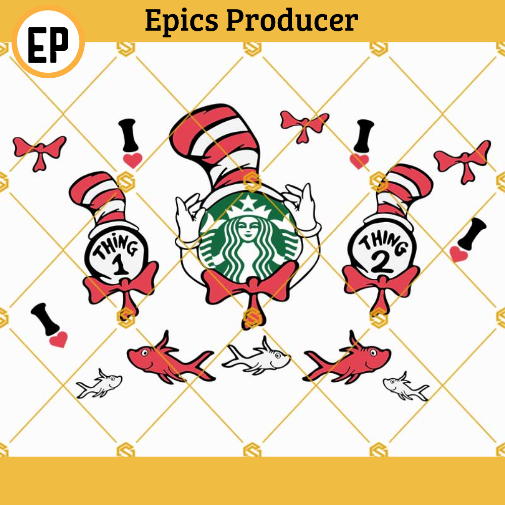 Dr Seuss Thing 1 And Thing 2 Starbucks Logo Svg, Thing 1 Thi | Inspire ...