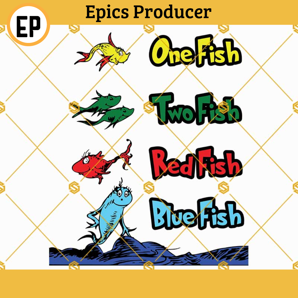 One Fish Two Fish SVG, Red Fish Blue Fish SVG, Dr Seuss SVG - Inspire ...