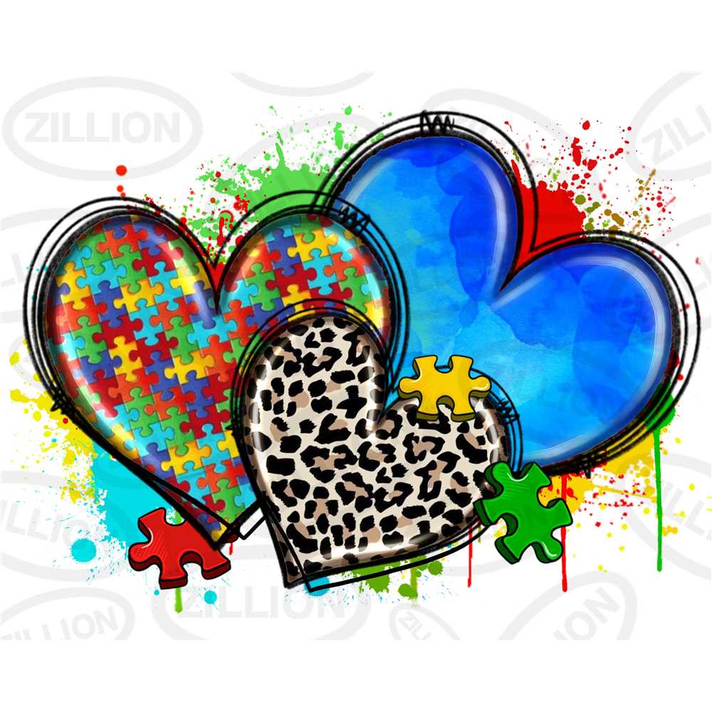 Autism hearts png sublimation design download, Autism Awaren | Inspire ...