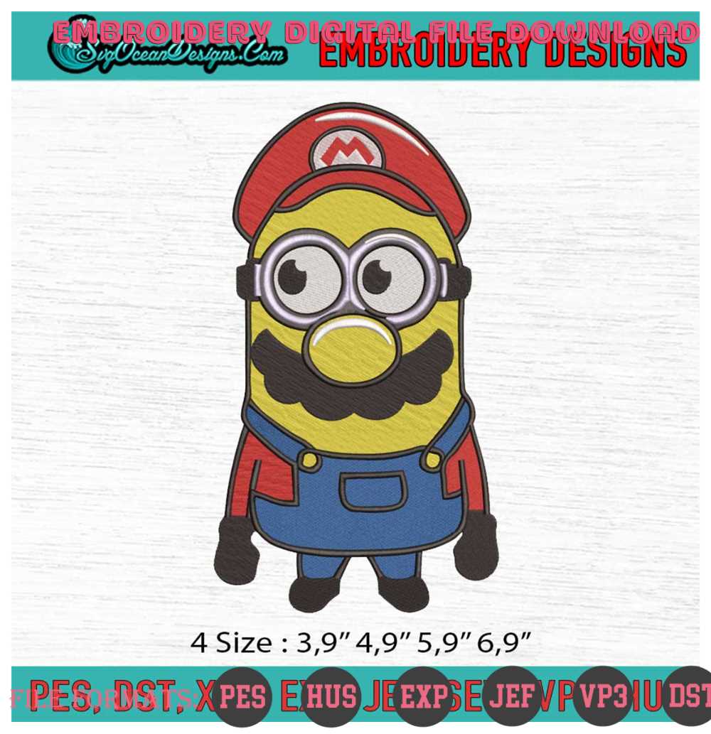 Super Mario Minion Machine Embroidery Digitizing Design File - Inspire ...