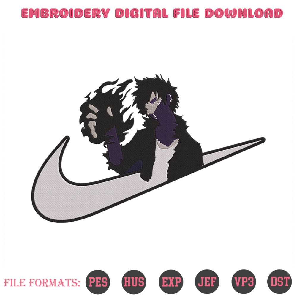 Nike x Dabi Embroidery Designs File, My Hero Academia Machin - Inspire ...
