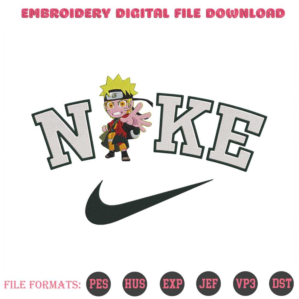 Nike x Chibi Naruto Sennin Embroidery Designs File, Nike Mac | Inspire ...