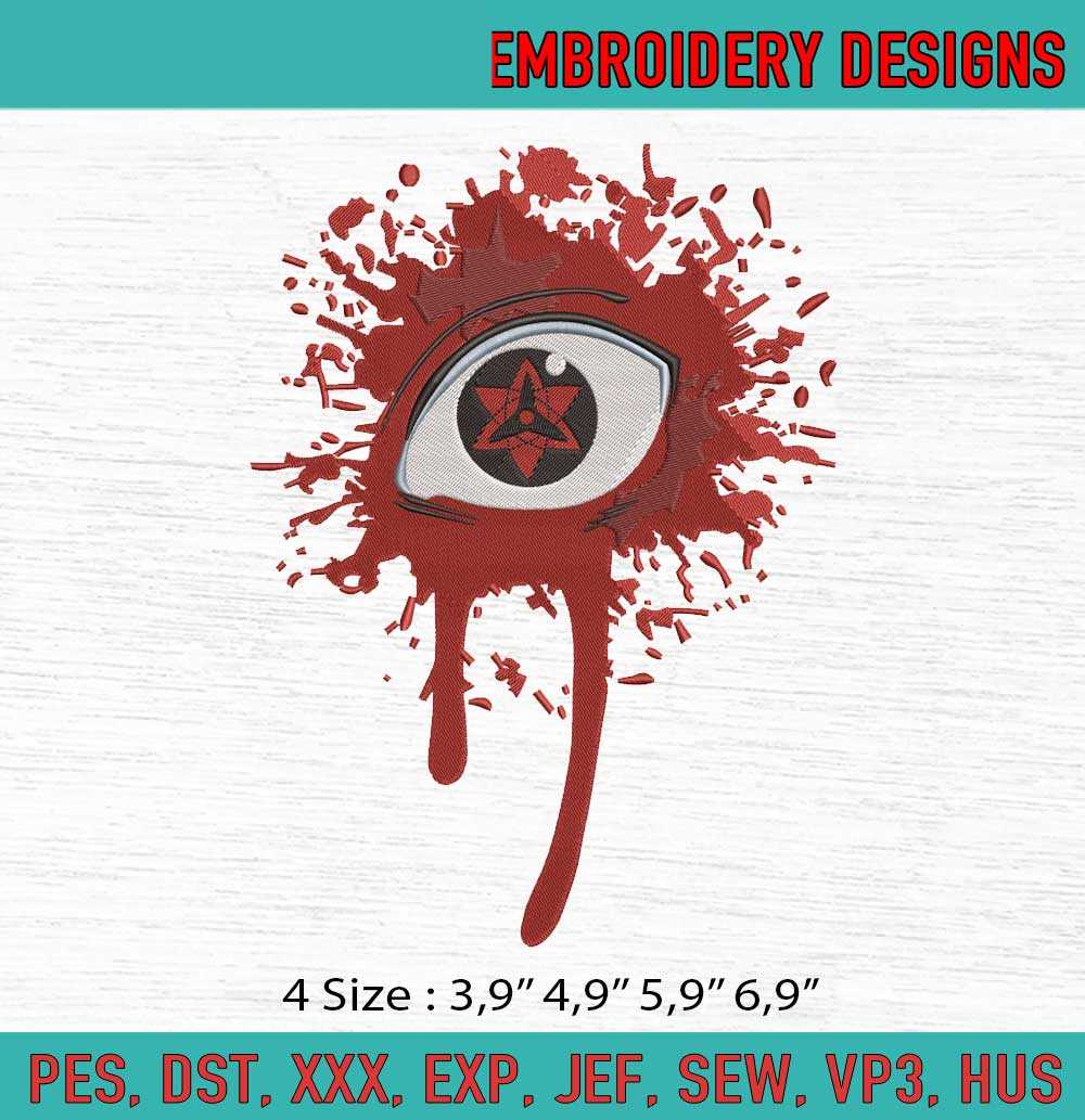 Sasuke Mangekyo Sharingan Anime Machine Embroidery Digitizin - Inspire ...