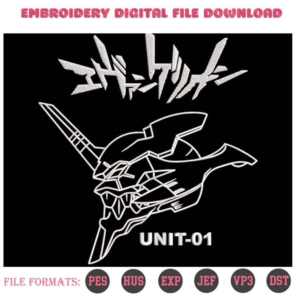 Evangelion EVA Unit 01 Embroidery Designs File, Neon Genesis | Inspire ...