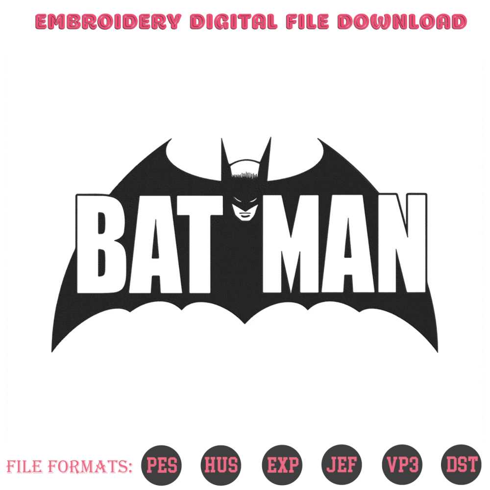 BatMan Logo Embroidery Designs File, Dc Comics Machine Embro | Inspire ...