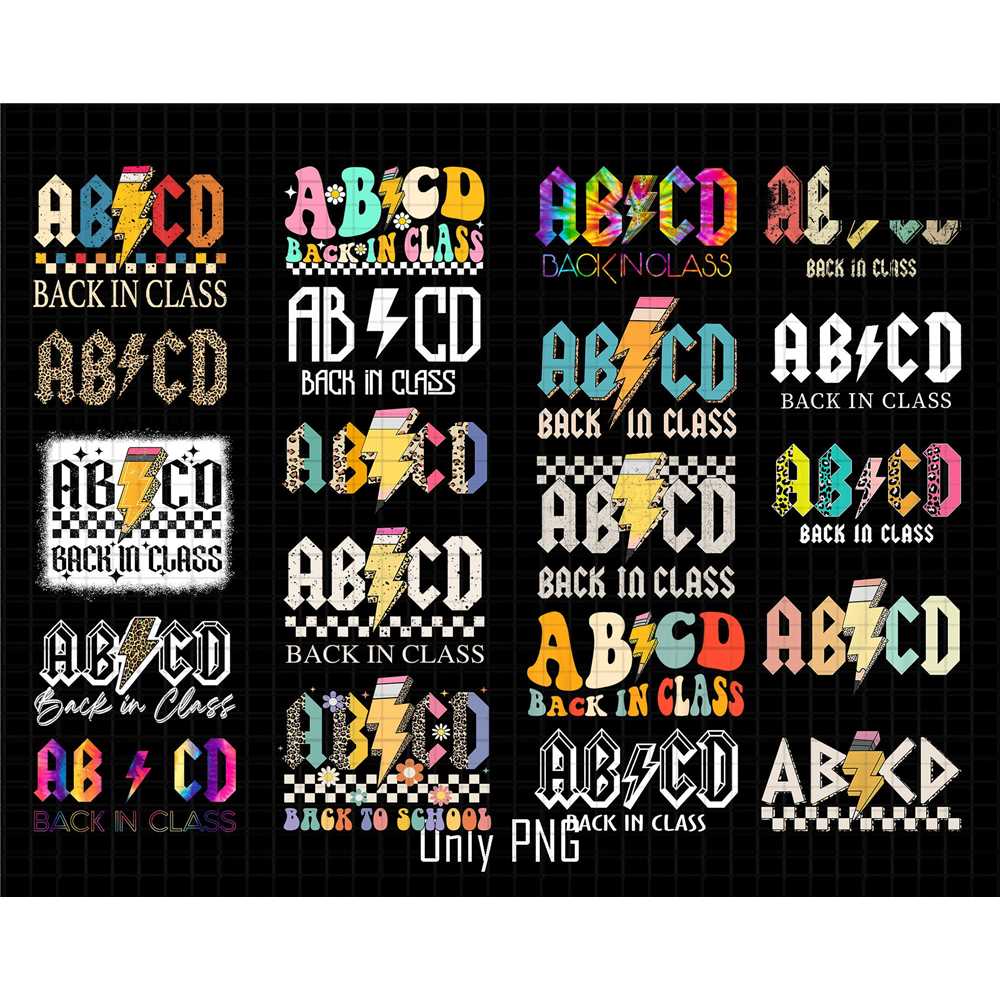 ABCD Back In Class Png Bundle, Back In Class Png, Back to Sc | Inspire ...