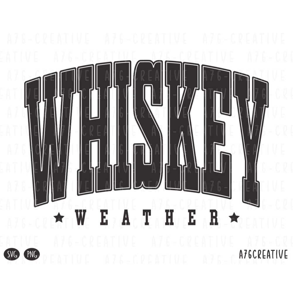 Retro Varsity Whiskey Weather Png Black and White Instant Do | Inspire ...