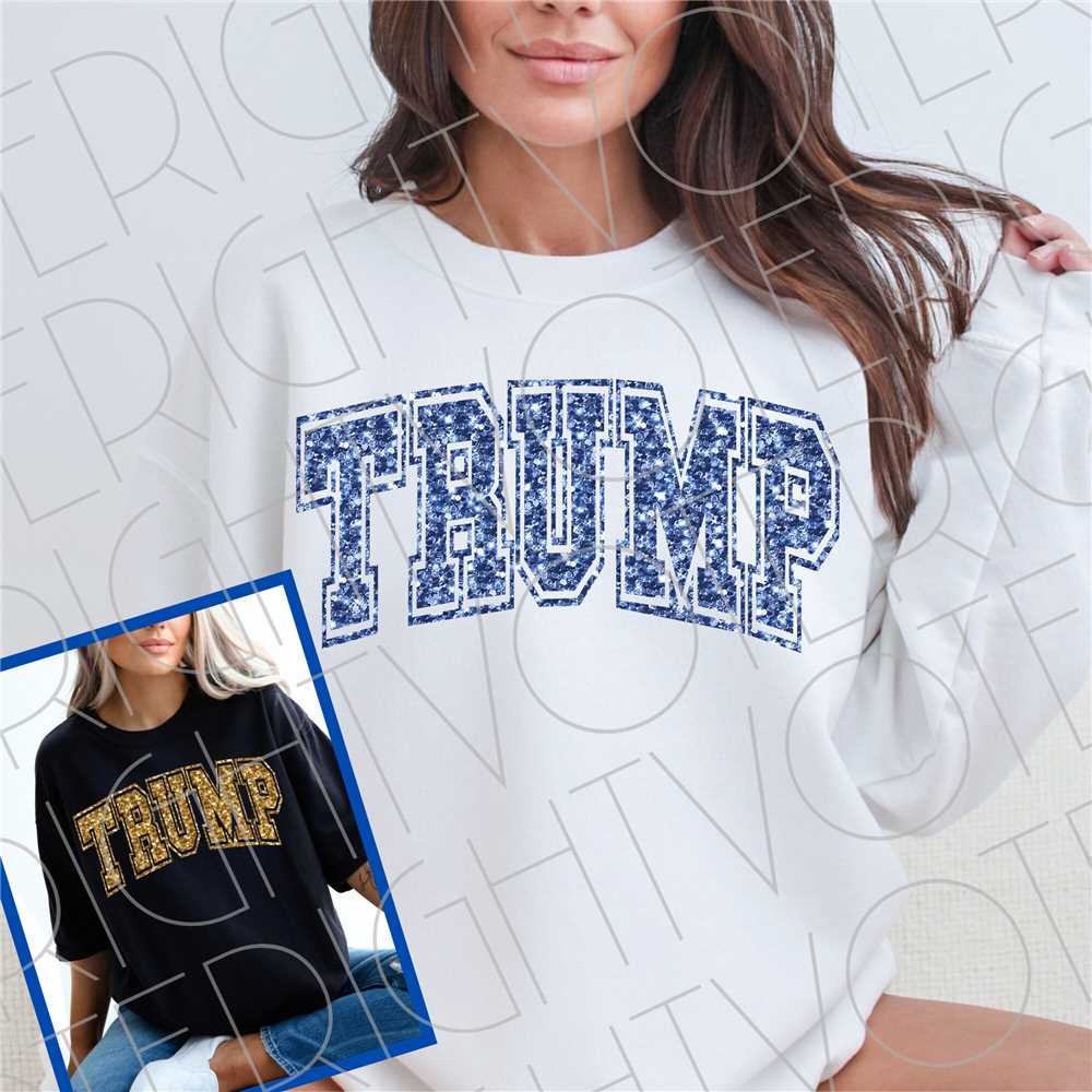 Trump Faux Glitter Sequin Varsity SVG Sublimation Design For | Inspire ...